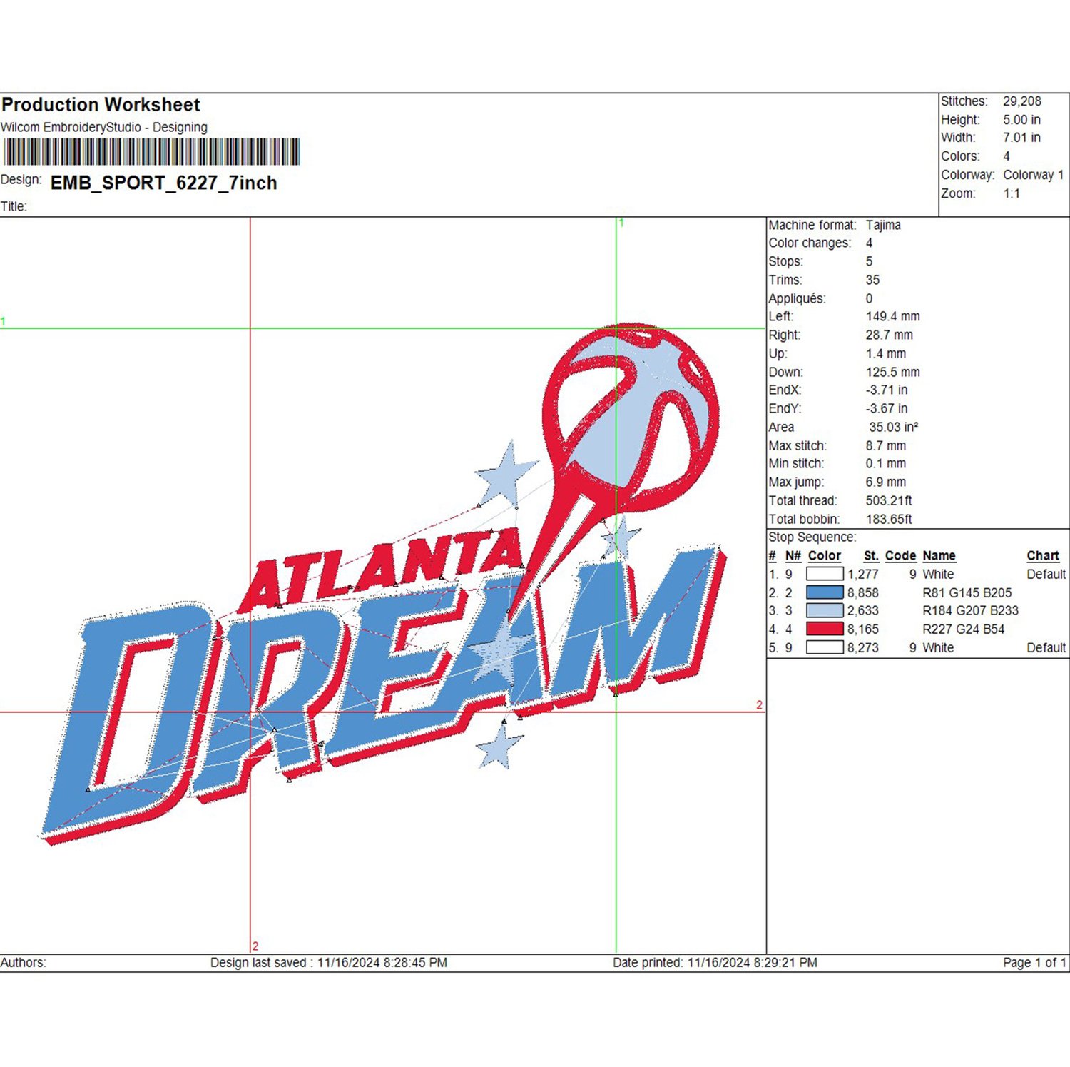 WNBA Atlanta Dream Team Logo Embroidery Files, NBA Atlanta Dream ...