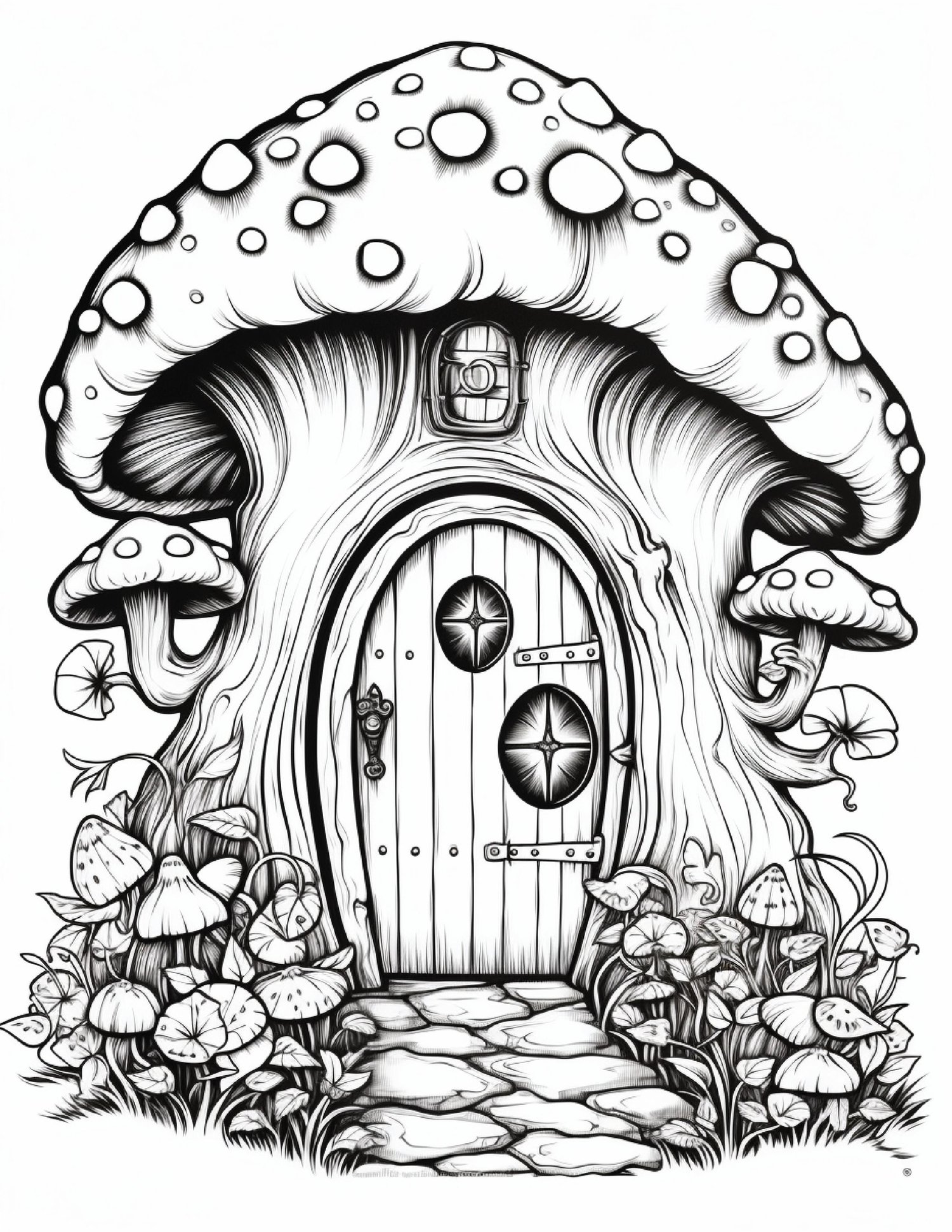 🧚‍♀️ 50 Fairy Houses Coloring Pages | Whimsical Printable Coloring Book ...
