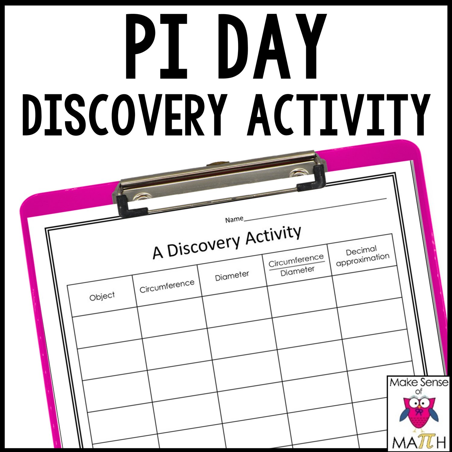 Discovering Pi Activity Recording Sheet