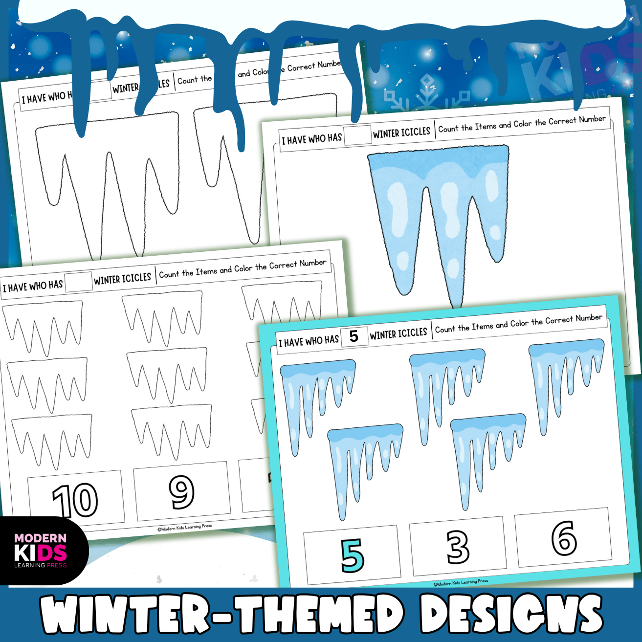 I Have Who Has Winter Polar Bears - Counting Objects to 20 Autism Math ...