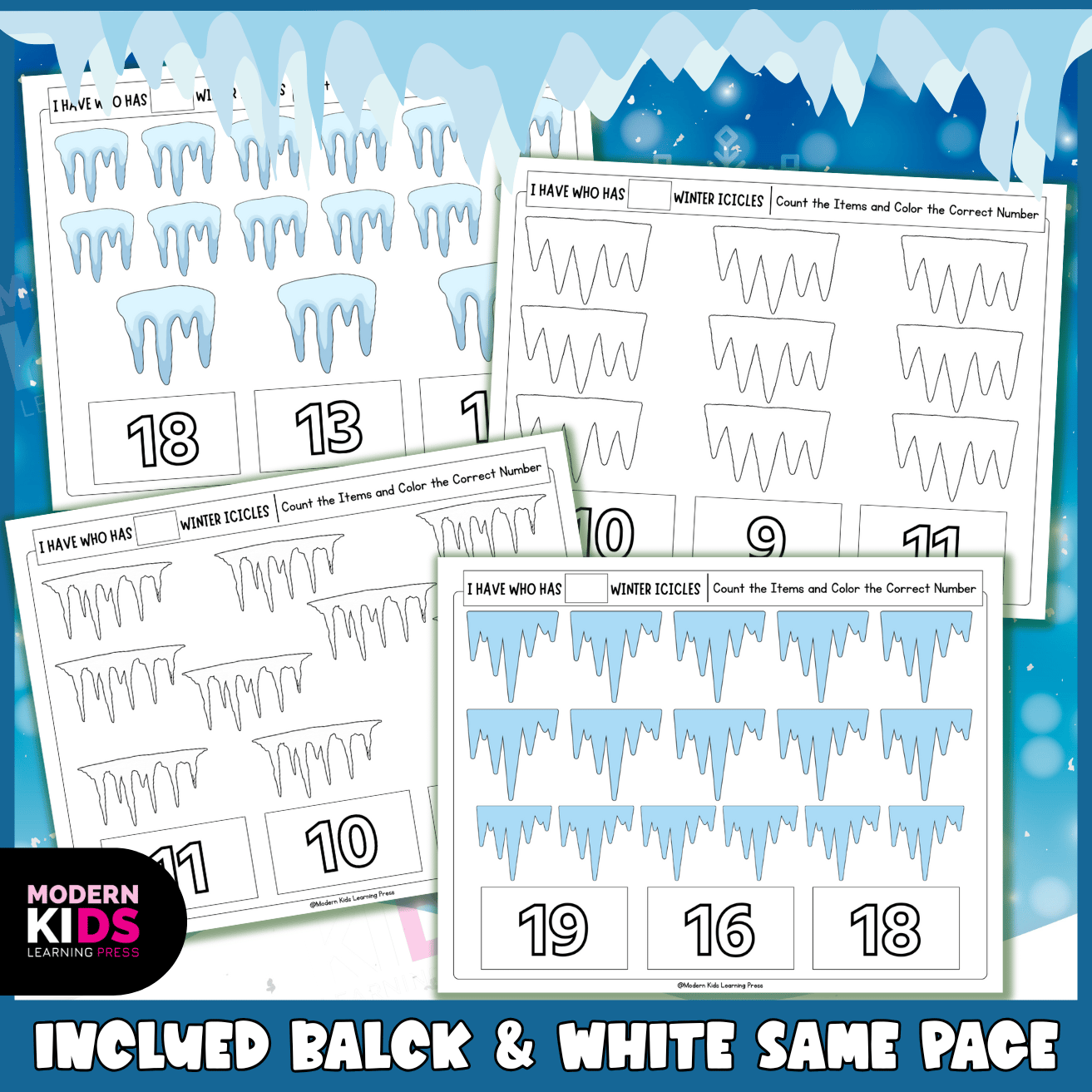 I Have Who Has Winter Polar Bears - Counting Objects to 20 Autism Math ...