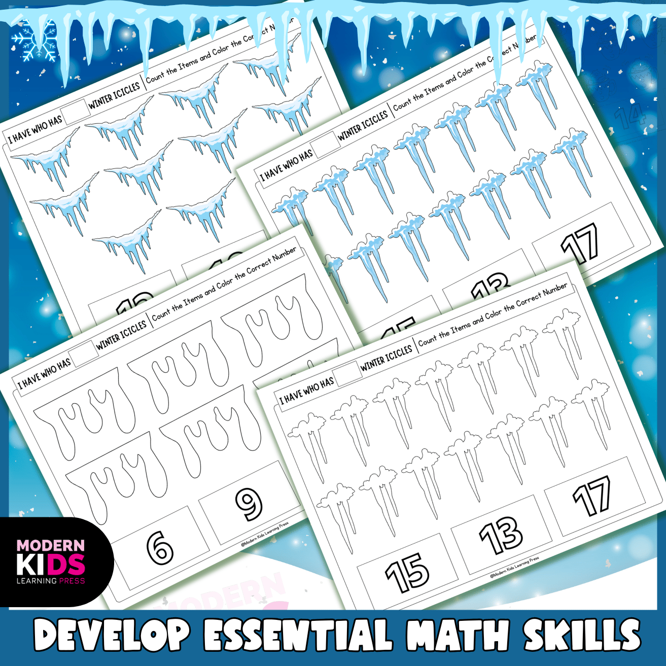 I Have Who Has Winter Polar Bears - Counting Objects to 20 Autism Math ...