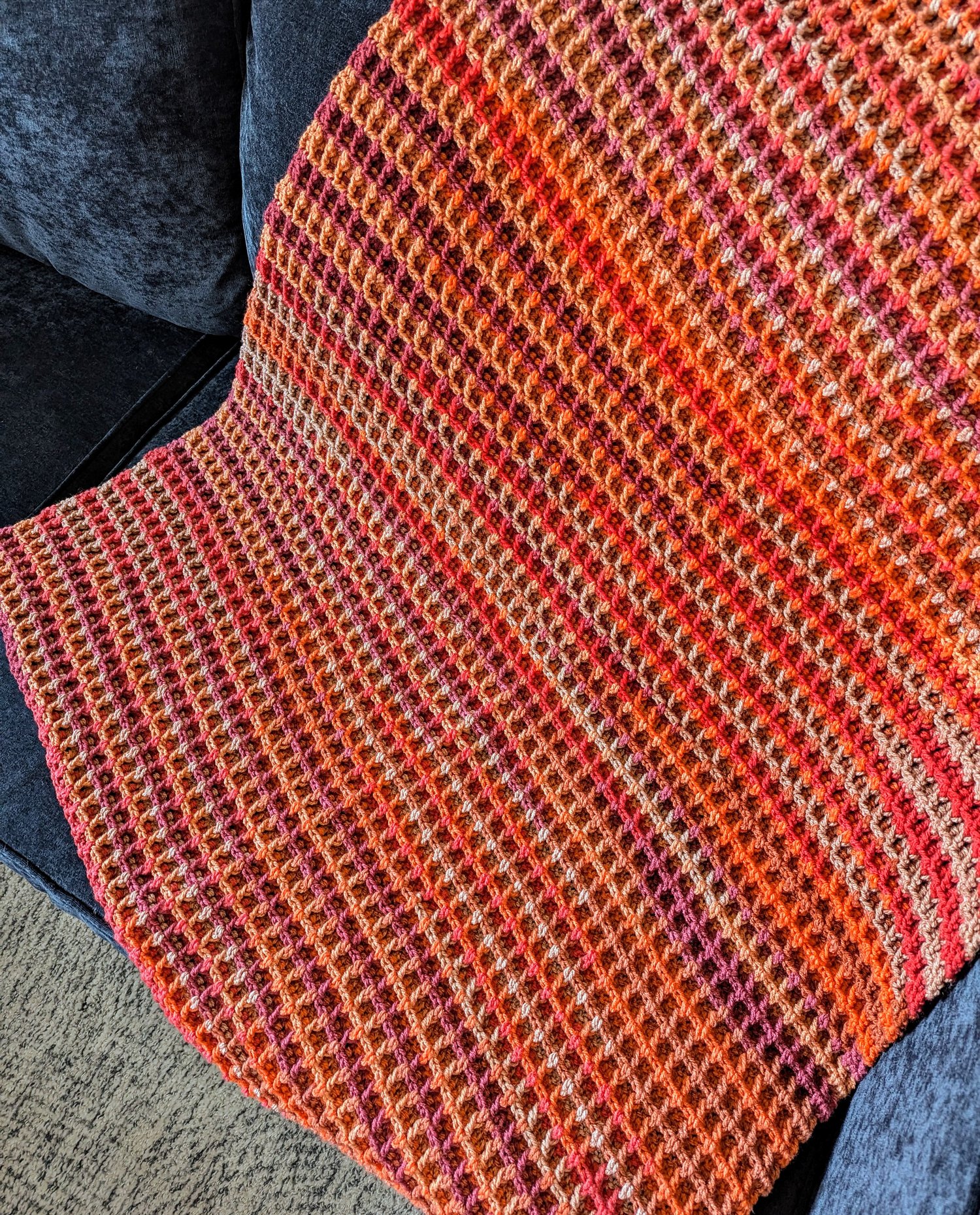 Waffle Stitch Crochet Blanket Pattern (PDF Download Video Tutorial)