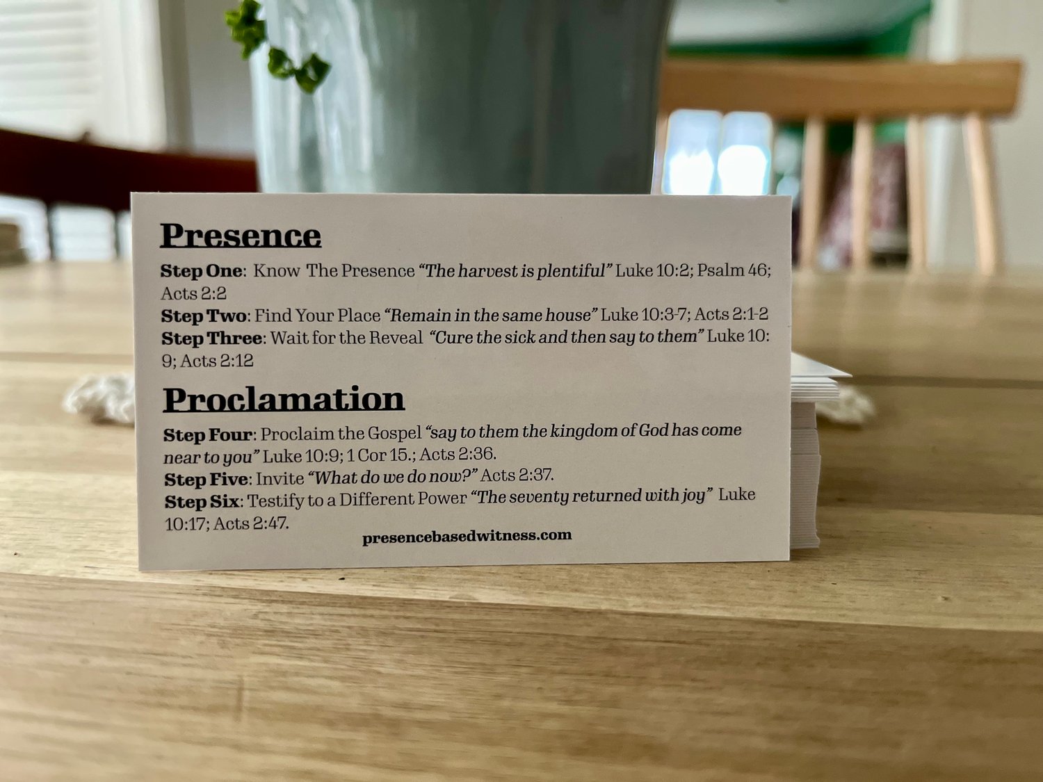 Presence Based Witness cards - Payhip