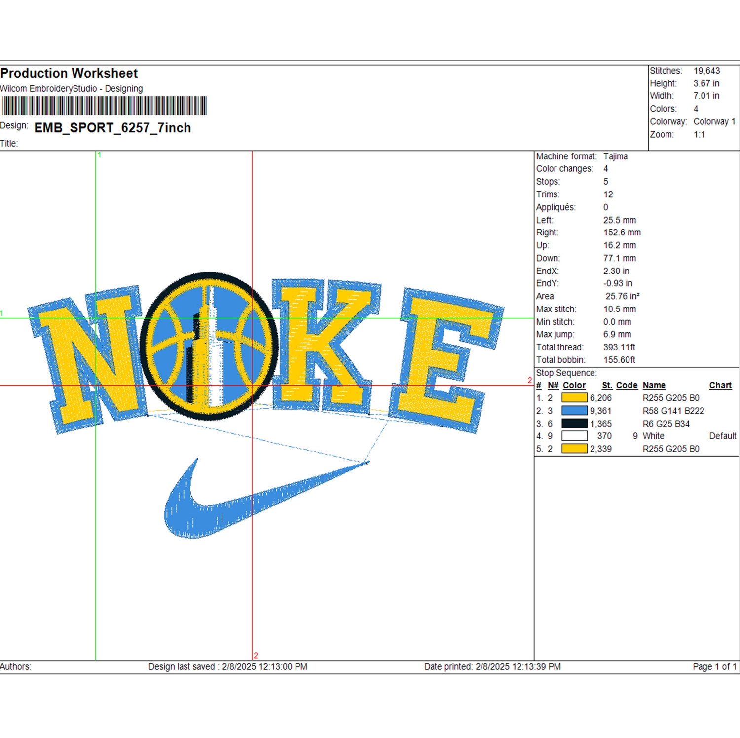 Nikee WNBA Chicago Sky Team Est Logo Embroidery Files, WNBA Chicago ...
