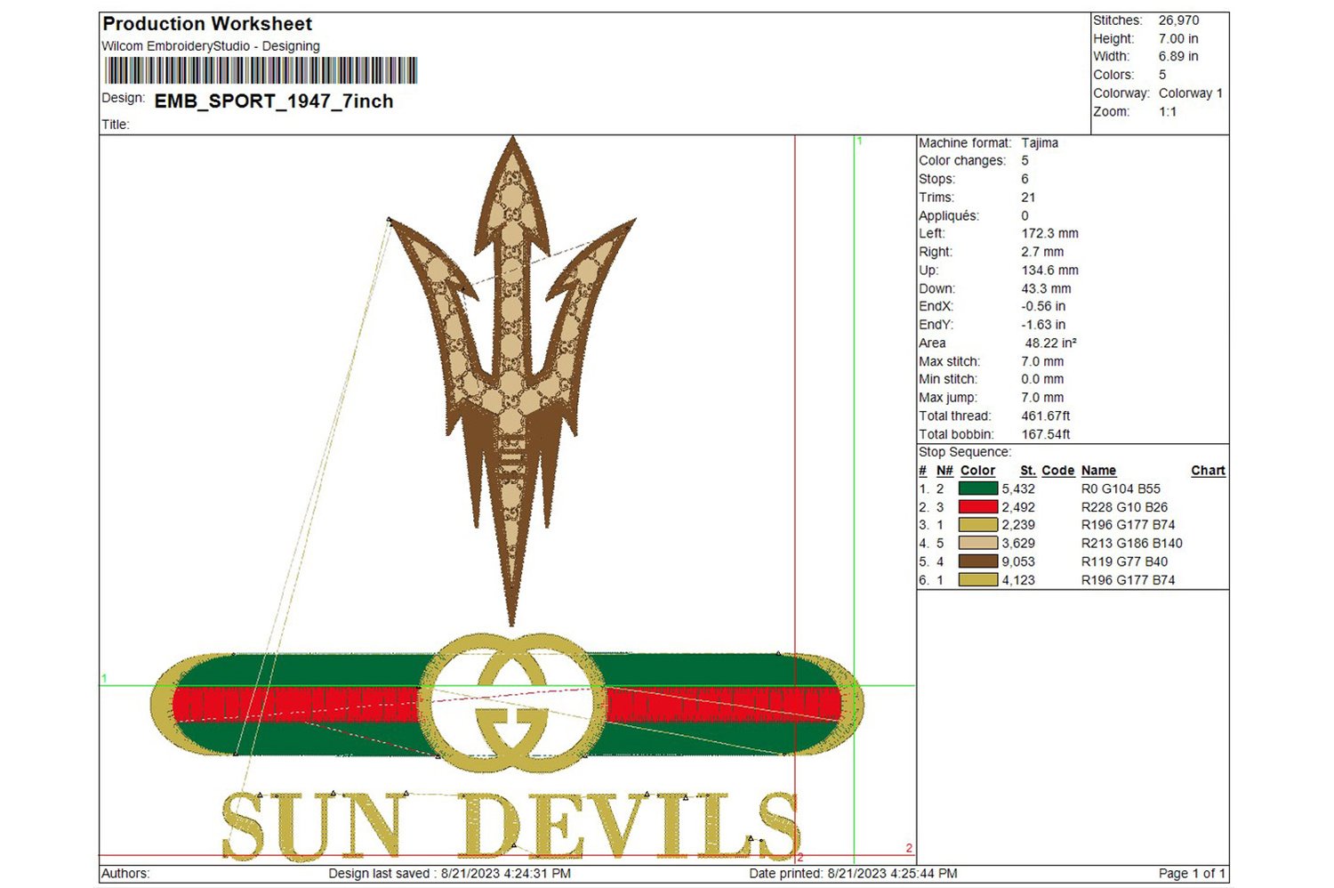 Gu.cci NCAA Arizona State Sun Devils Embroidery Designs, NCAA Arizona ...