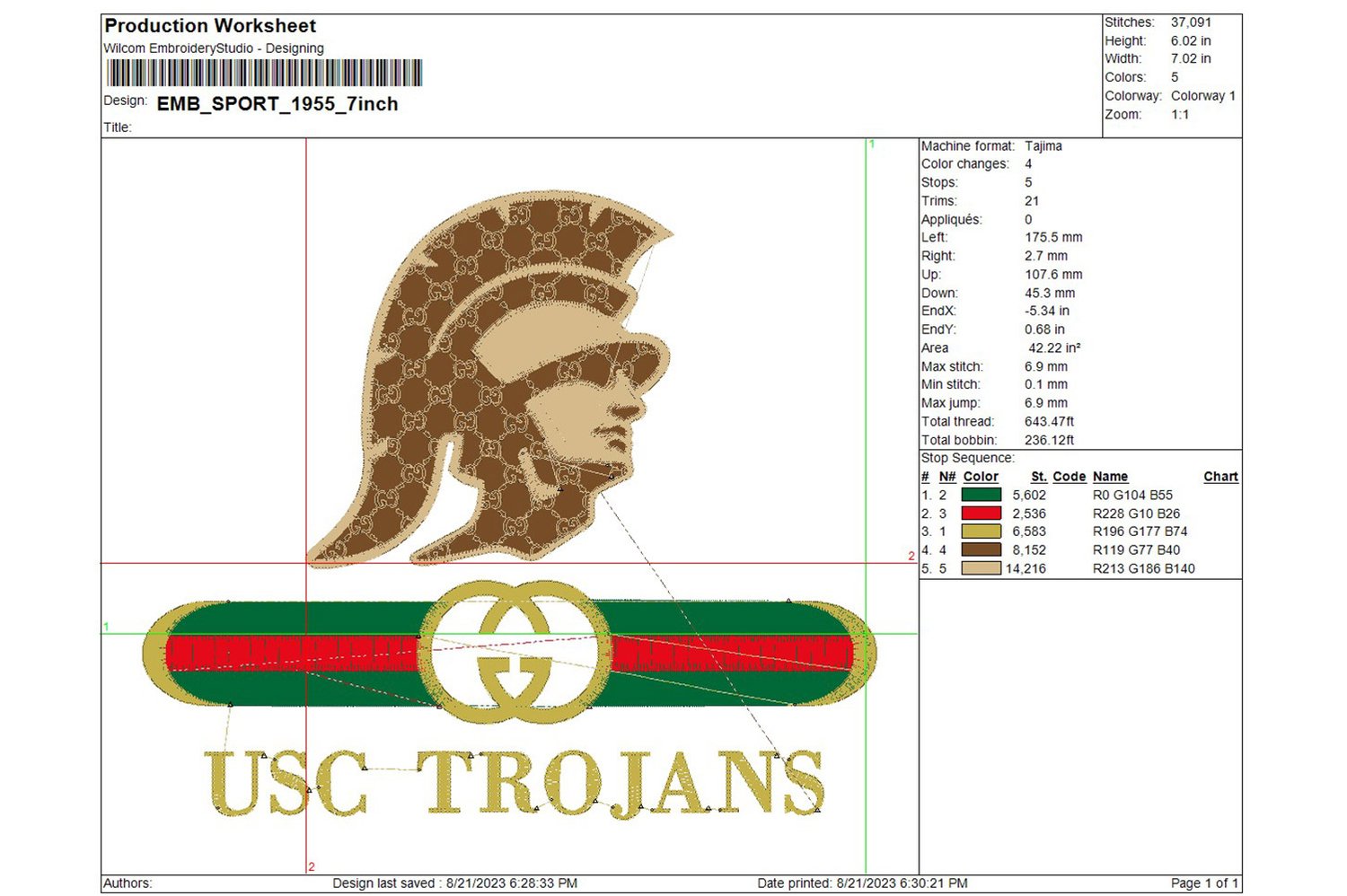 Gu.cci NCAA USC Trojans Embroidery Designs, NCAA USC College Football ...