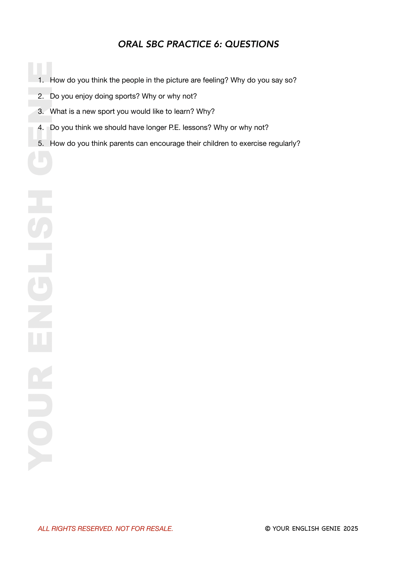 PSLE Oral: 165 SBC Questions to Help You Prepare for the Exam