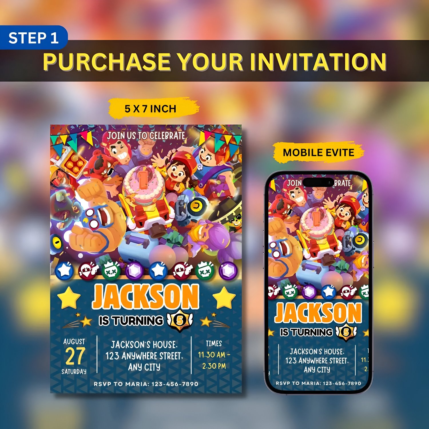 Brawl Stars Birthday Invitation, Brawl Stars birthday, Brawl Stars ...