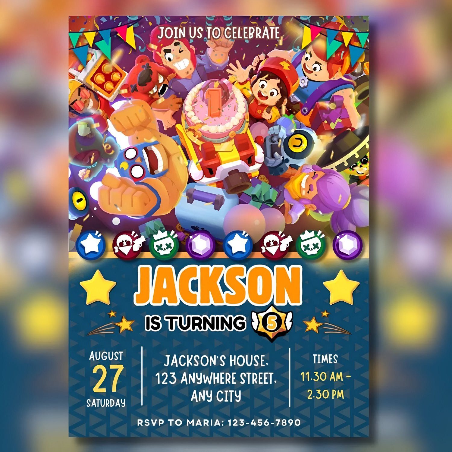 Brawl Stars Birthday Invitation, Brawl Stars birthday, Brawl Stars ...