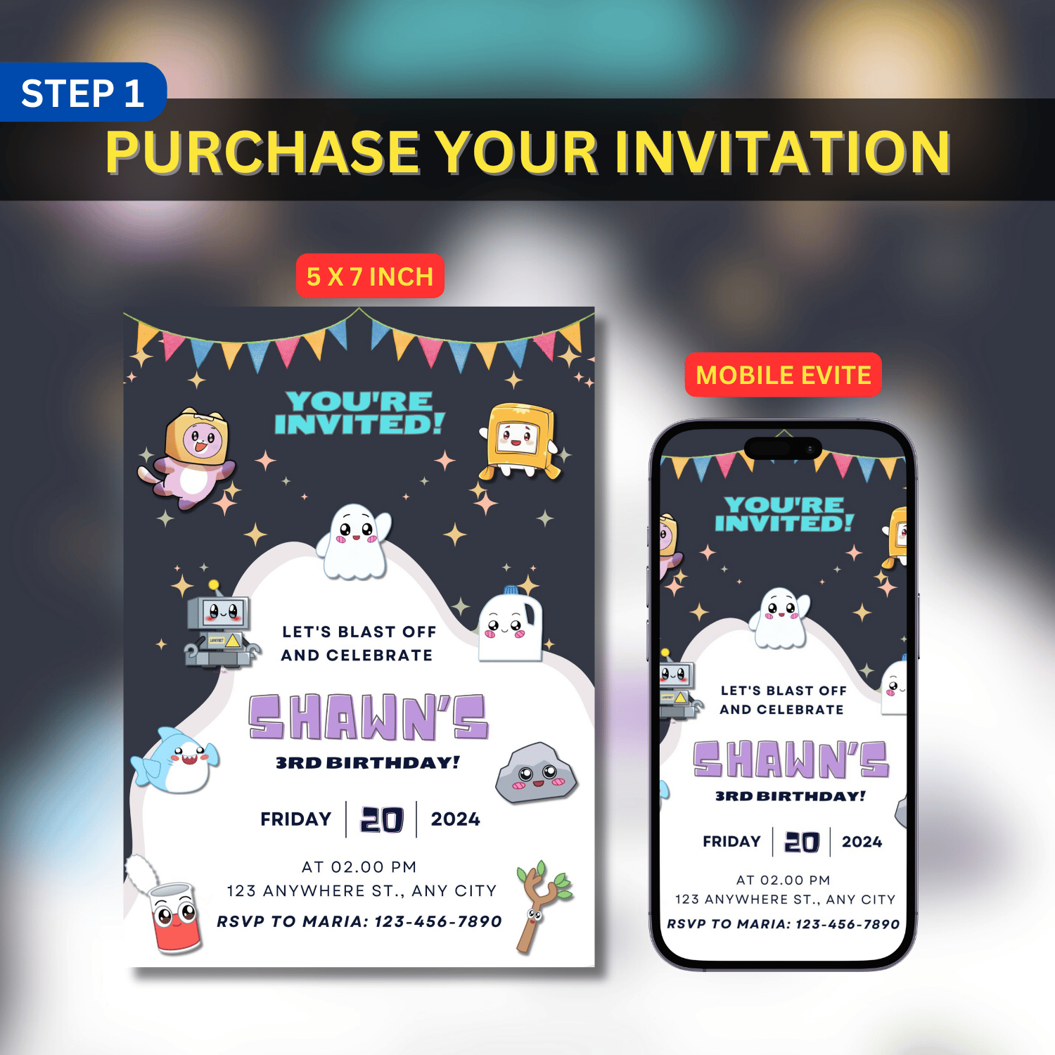 Lankybox Birthday Invitation, lankybox birthday, lankybox invitation ...