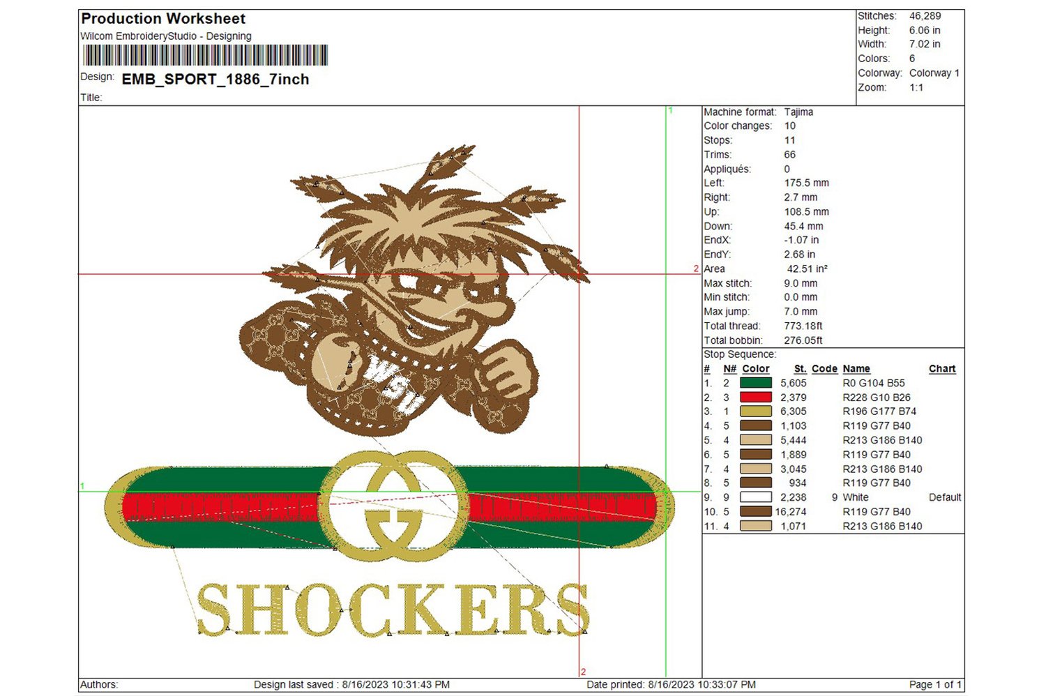 Gu.cci NCAA Wichita State Shocker Embroidery Designs, NCAA Wichita ...