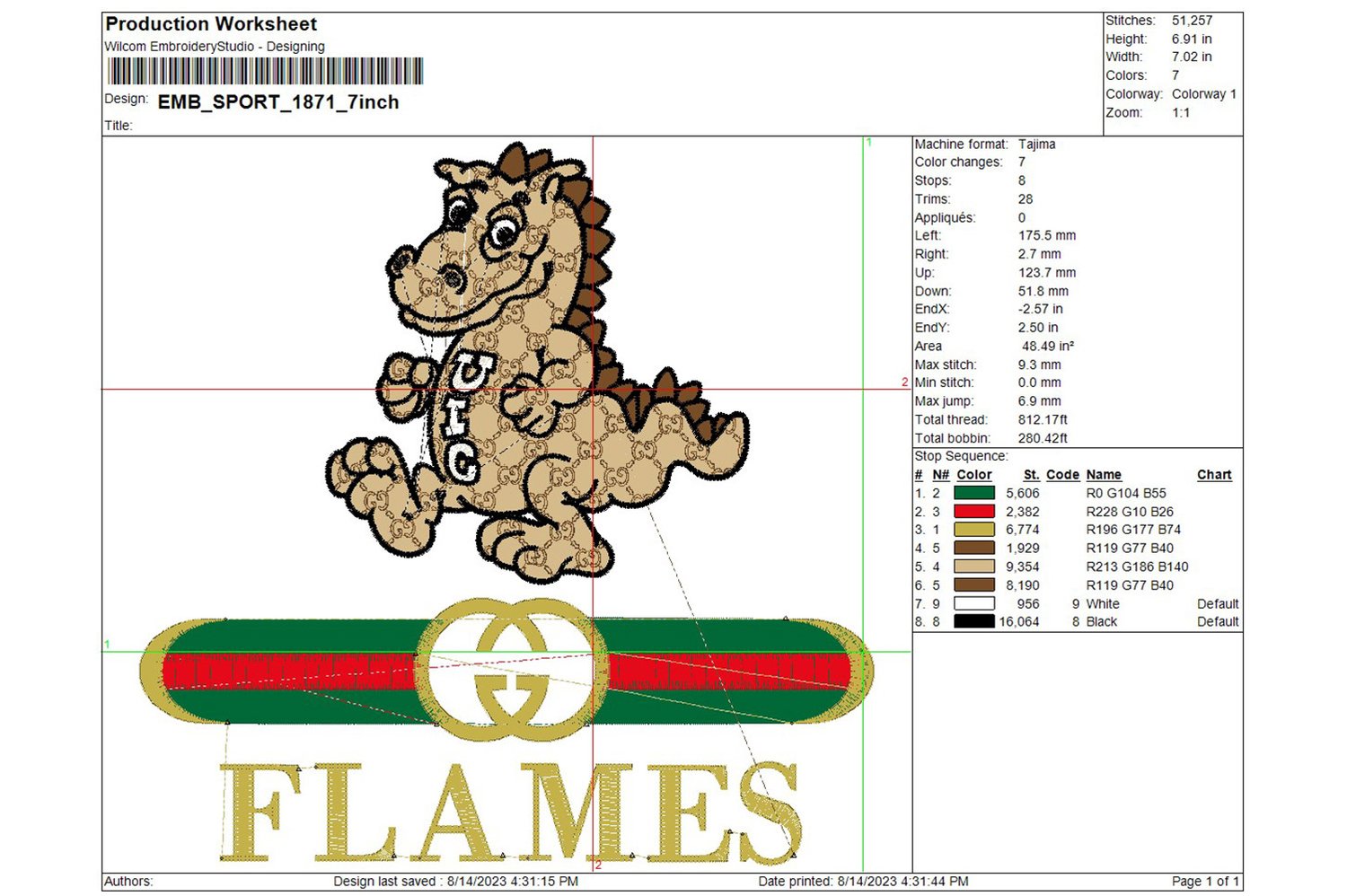 Gu.cci NCAA UIC Flame Embroidery Designs, NCAA UIC College Football ...