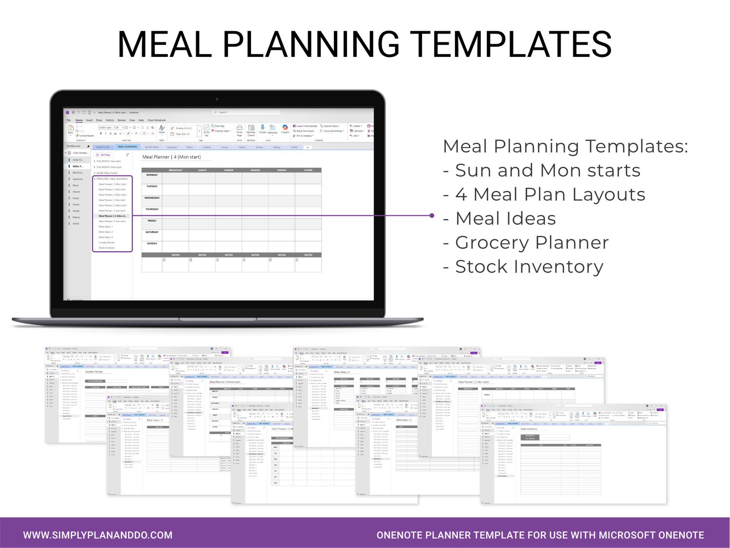OneNote Digital Recipe Book & Meal Planner