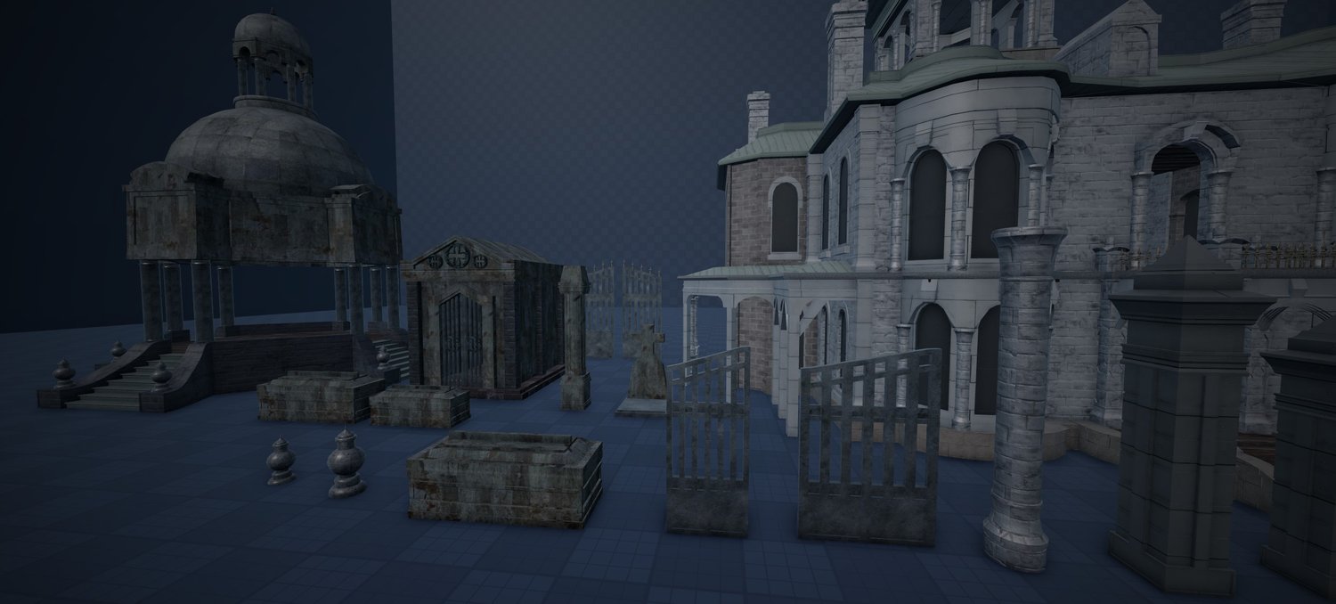 Roblox Gothic Horror Buildings Asset Pack - Haunted Mansion & Graveyard
