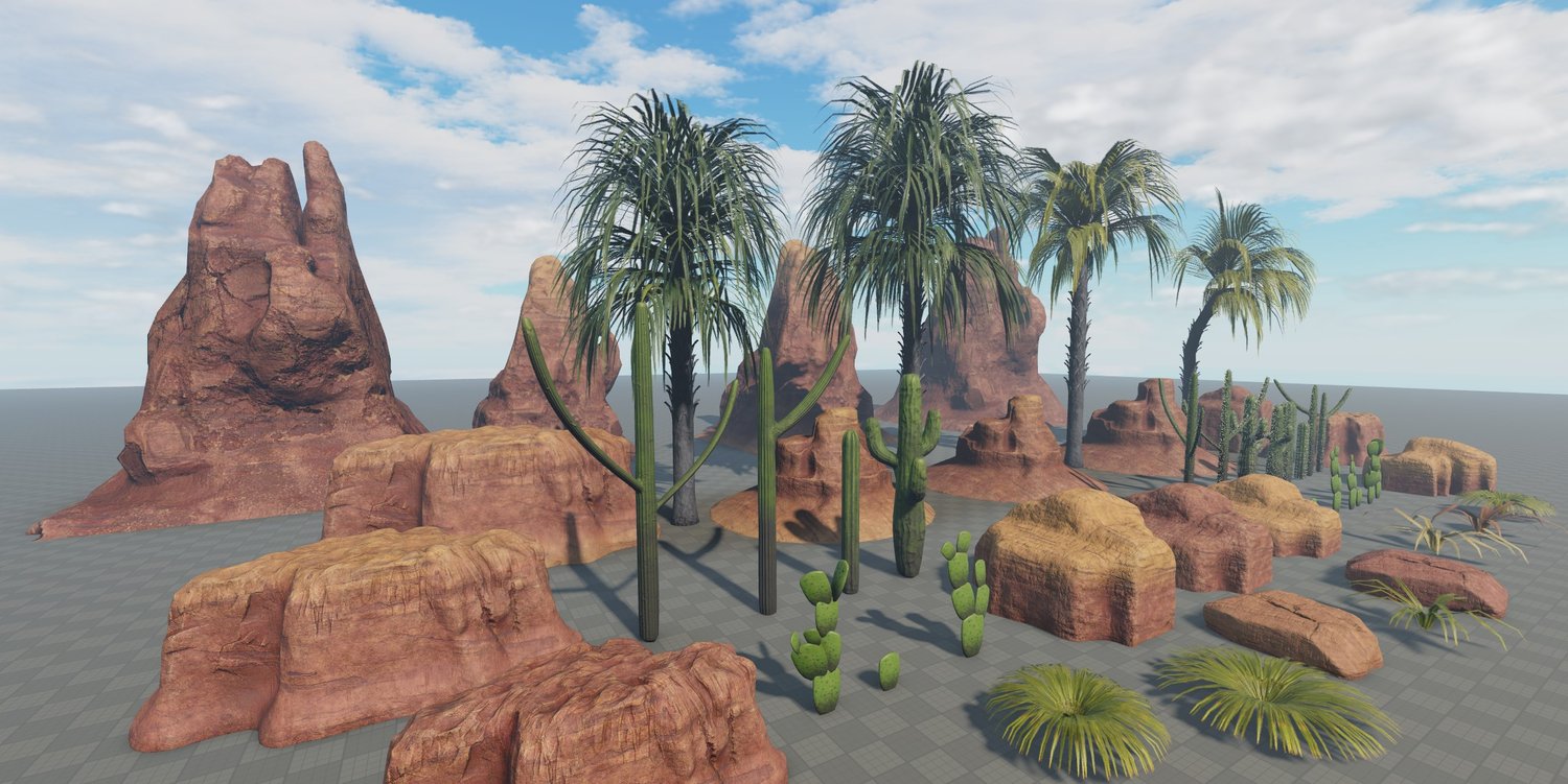 [Custom] Realistic Desert Roblox Nature Assets Pack