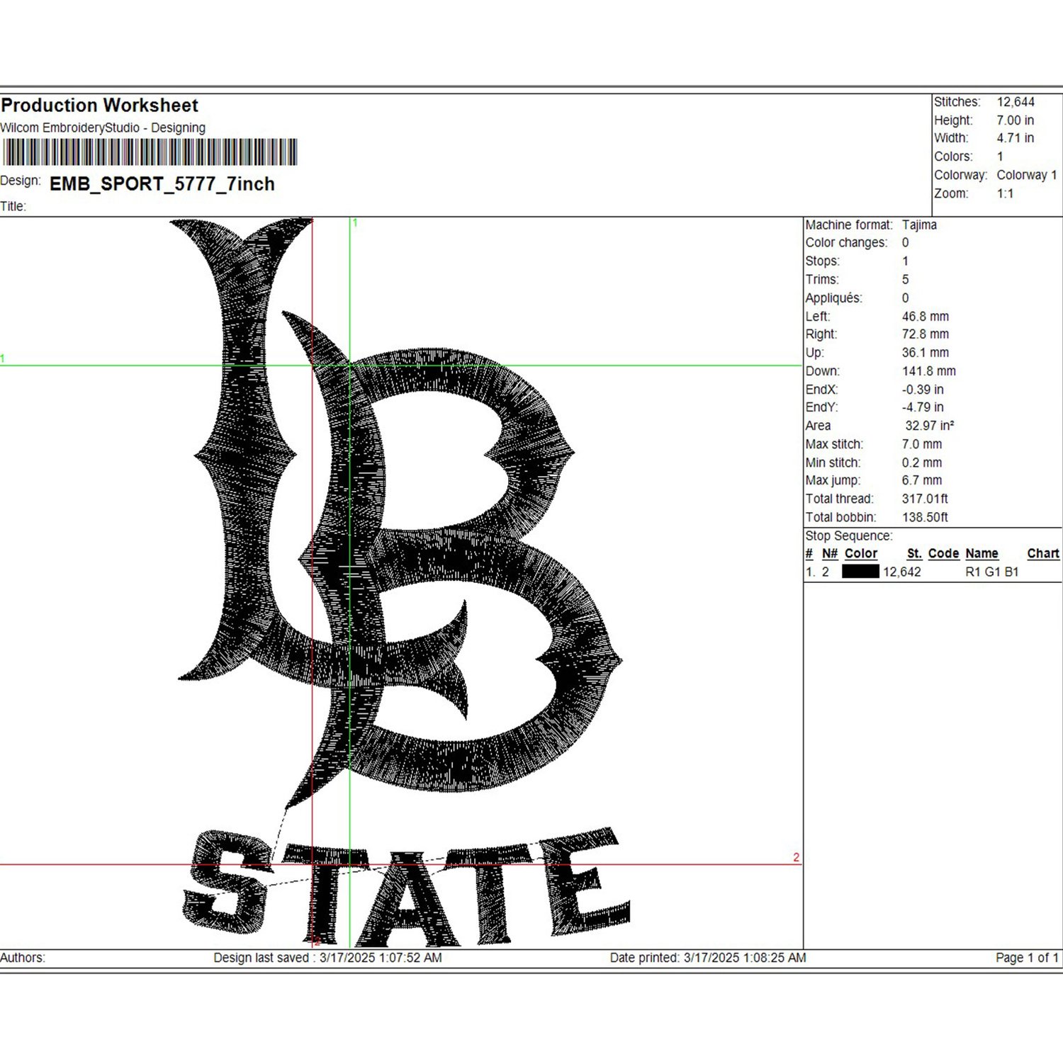 LB State Football Team Embroidery Files, NCAA Long Beach State Beach ...