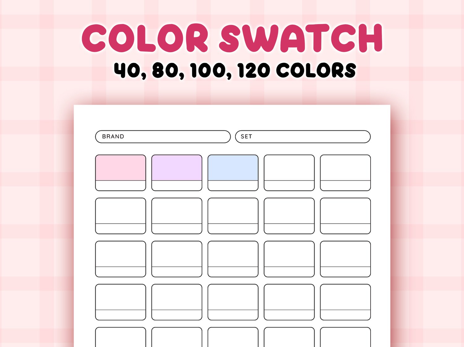 Color Swatch Chart - 40, 80, 100, 120 Colors