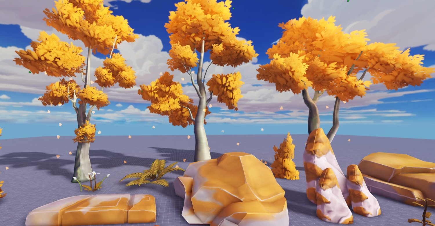 [LIMITED] Fantasy Stylized Roblox Autumn Trees & Rocks Nature Pack