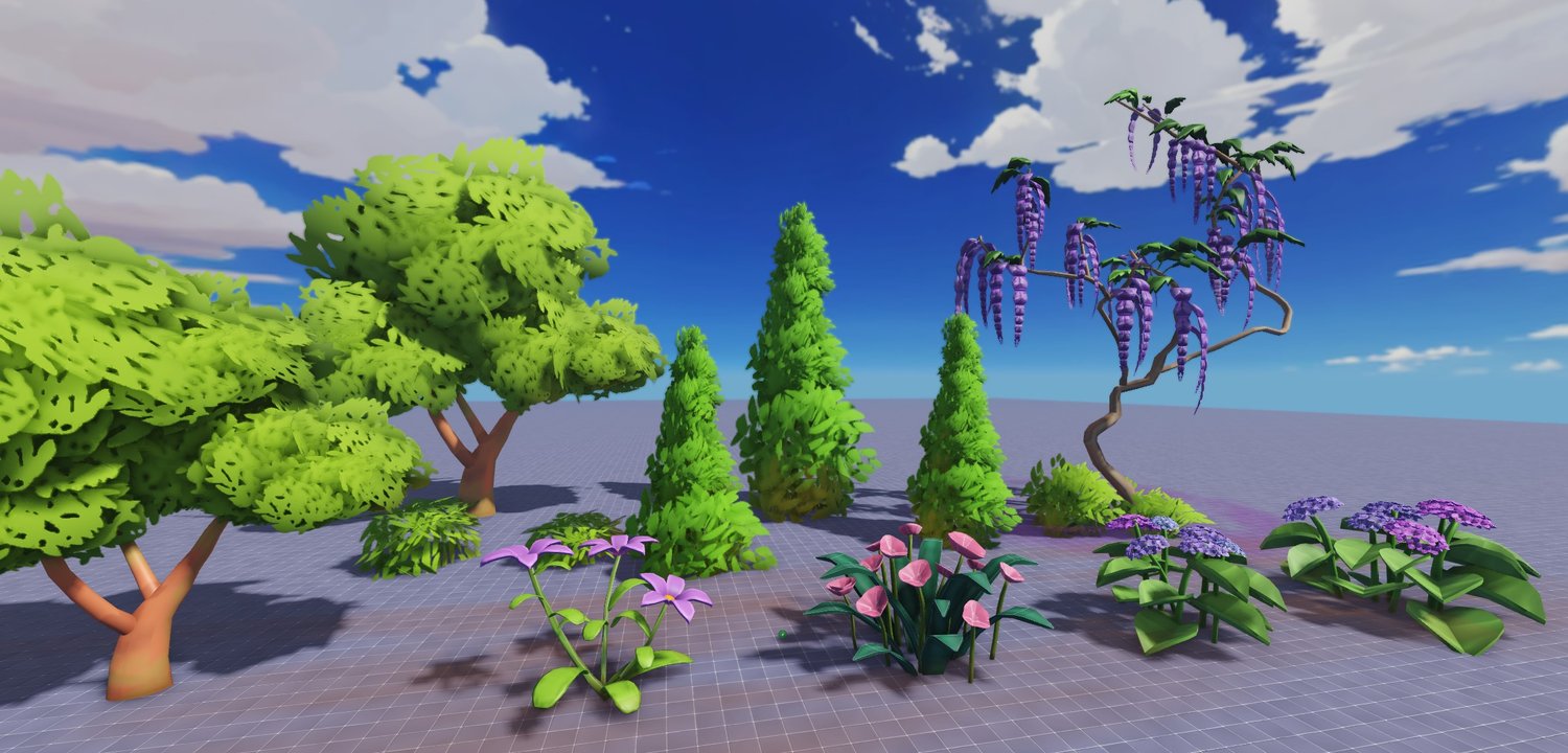 [NEW] Fantasy Stylized Green Forest Roblox Nature Assets Pack