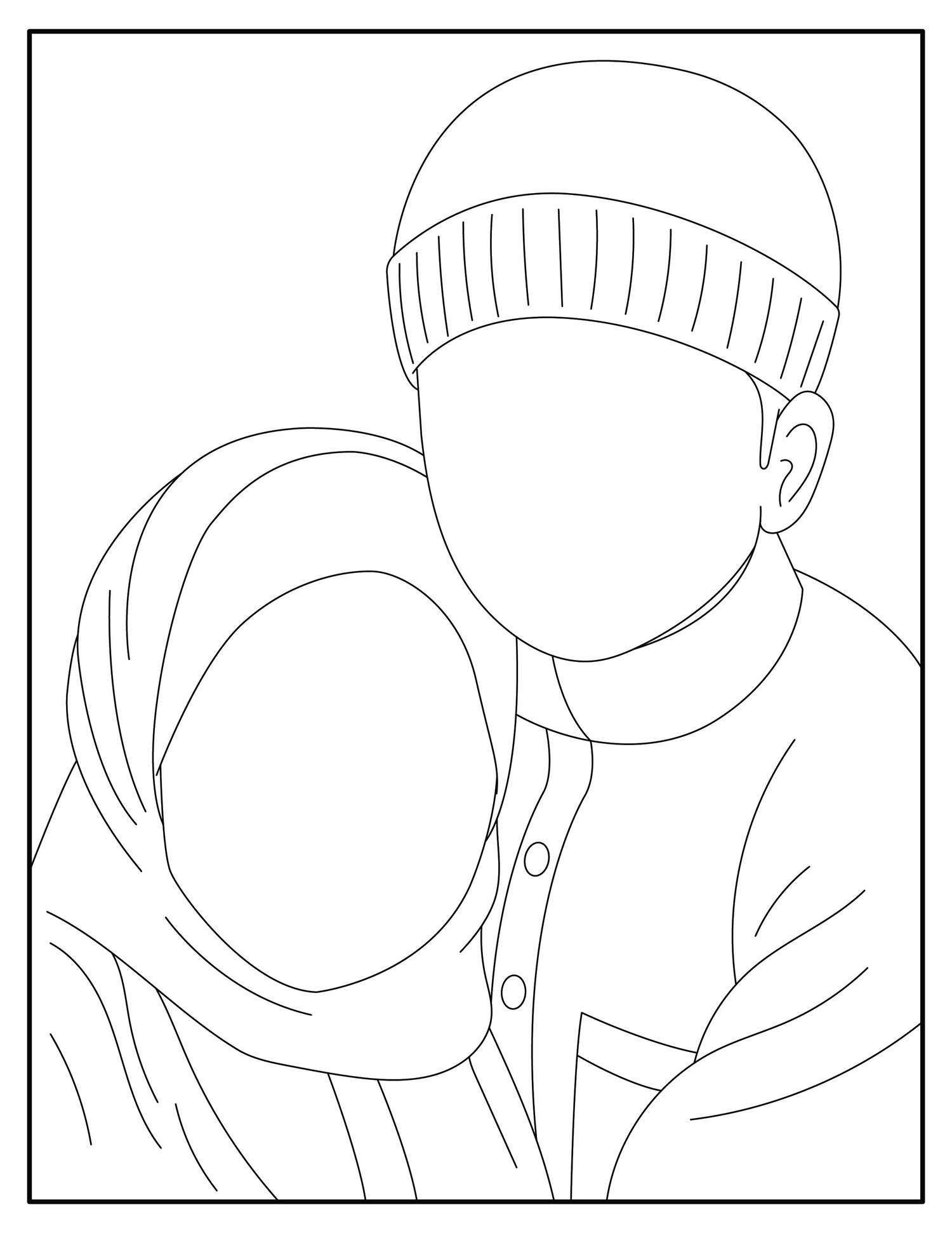 Faceless Muslim Boys Men Coloring Pages