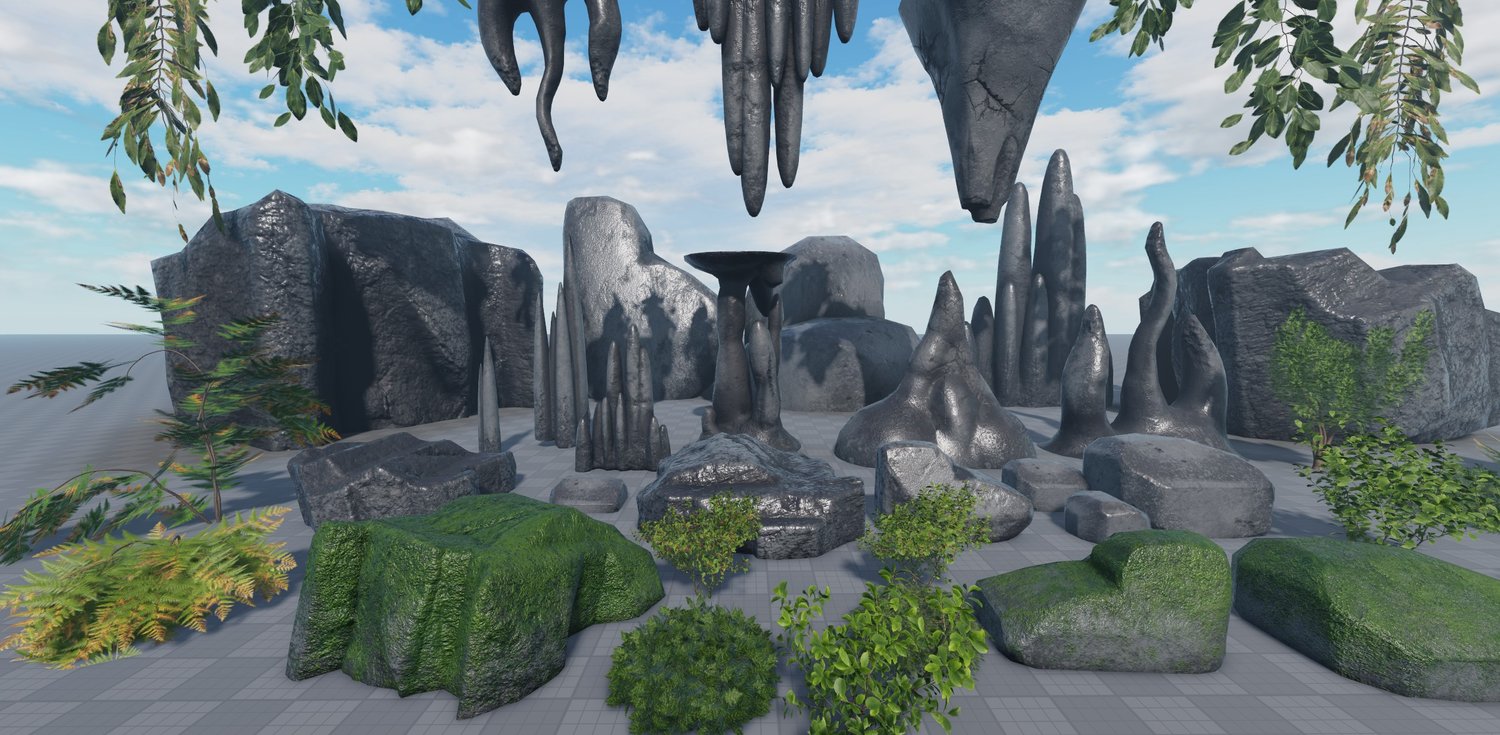 [Custom] Realistic Cave Rocks & Cliffs Roblox Nature Assets Pack