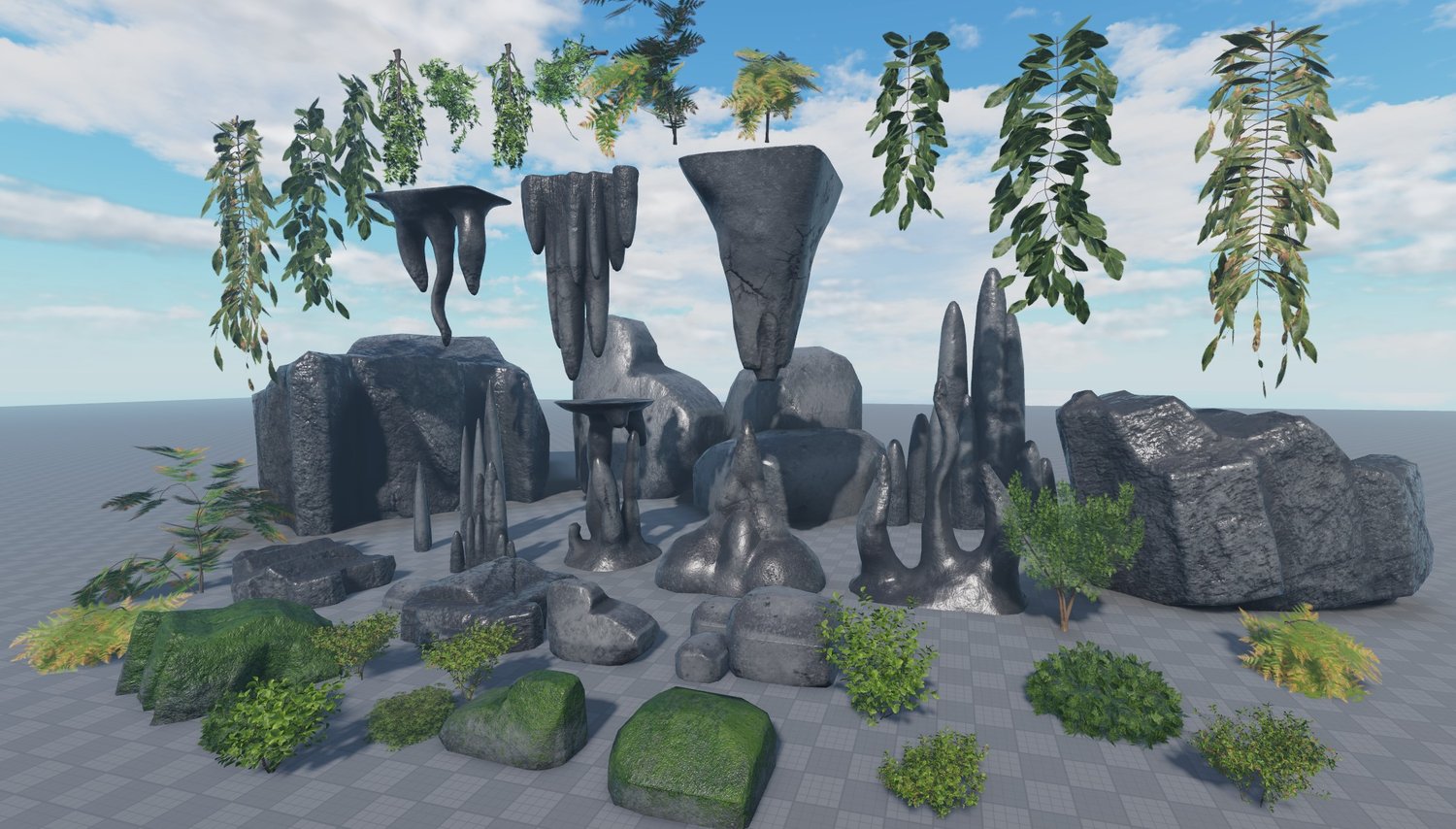 [Custom] Realistic Cave Rocks & Cliffs Roblox Nature Assets Pack