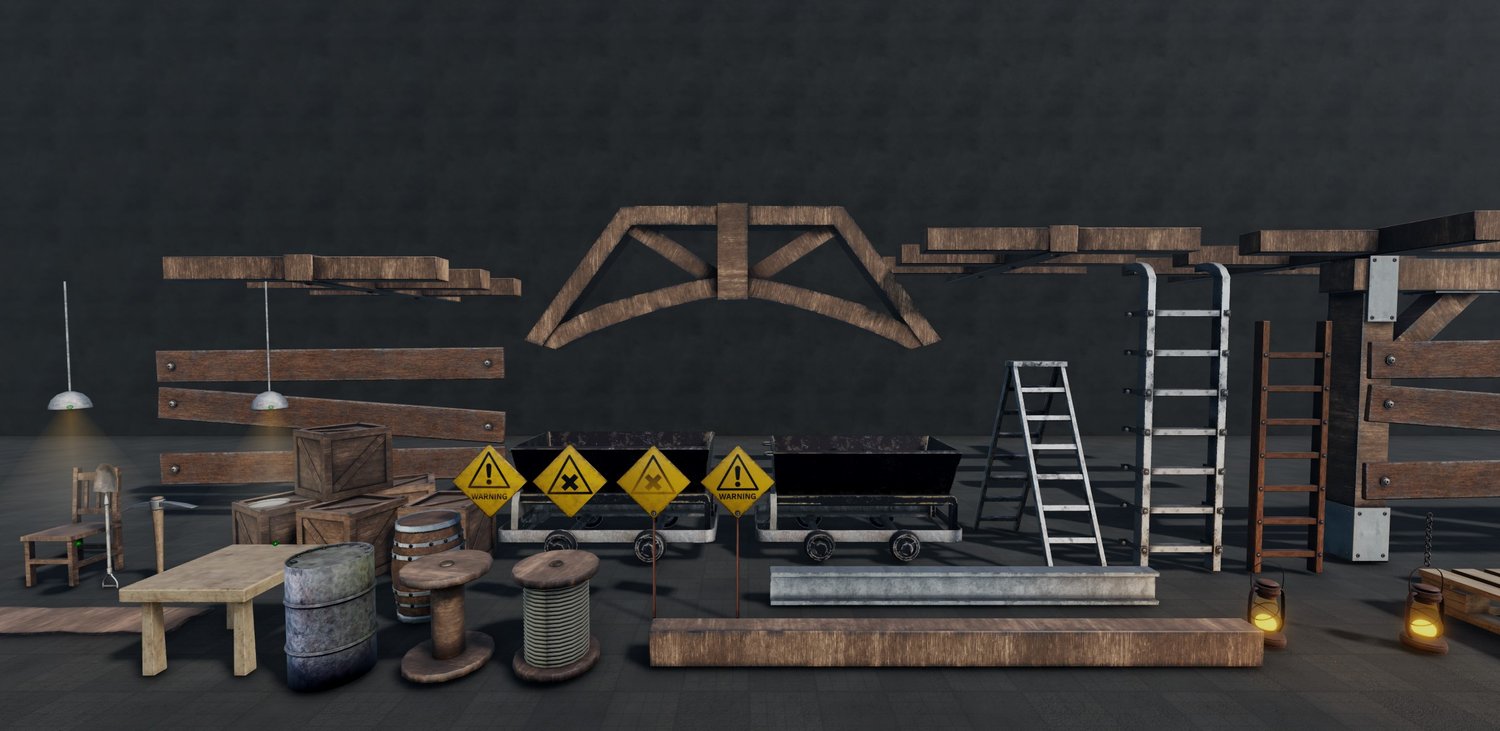 [Custom] Realistic Modular Mine & Cave Roblox Assets Pack