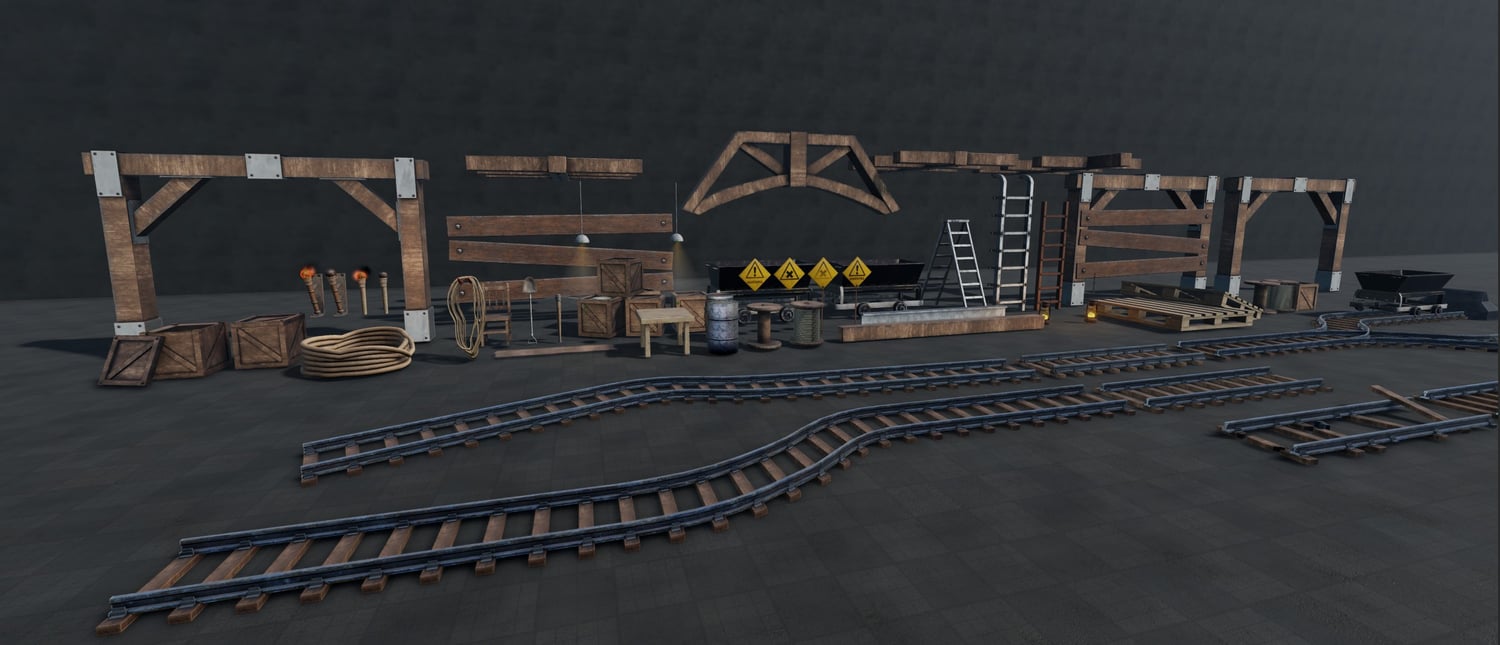 [Custom] Realistic Modular Mine & Cave Roblox Assets Pack