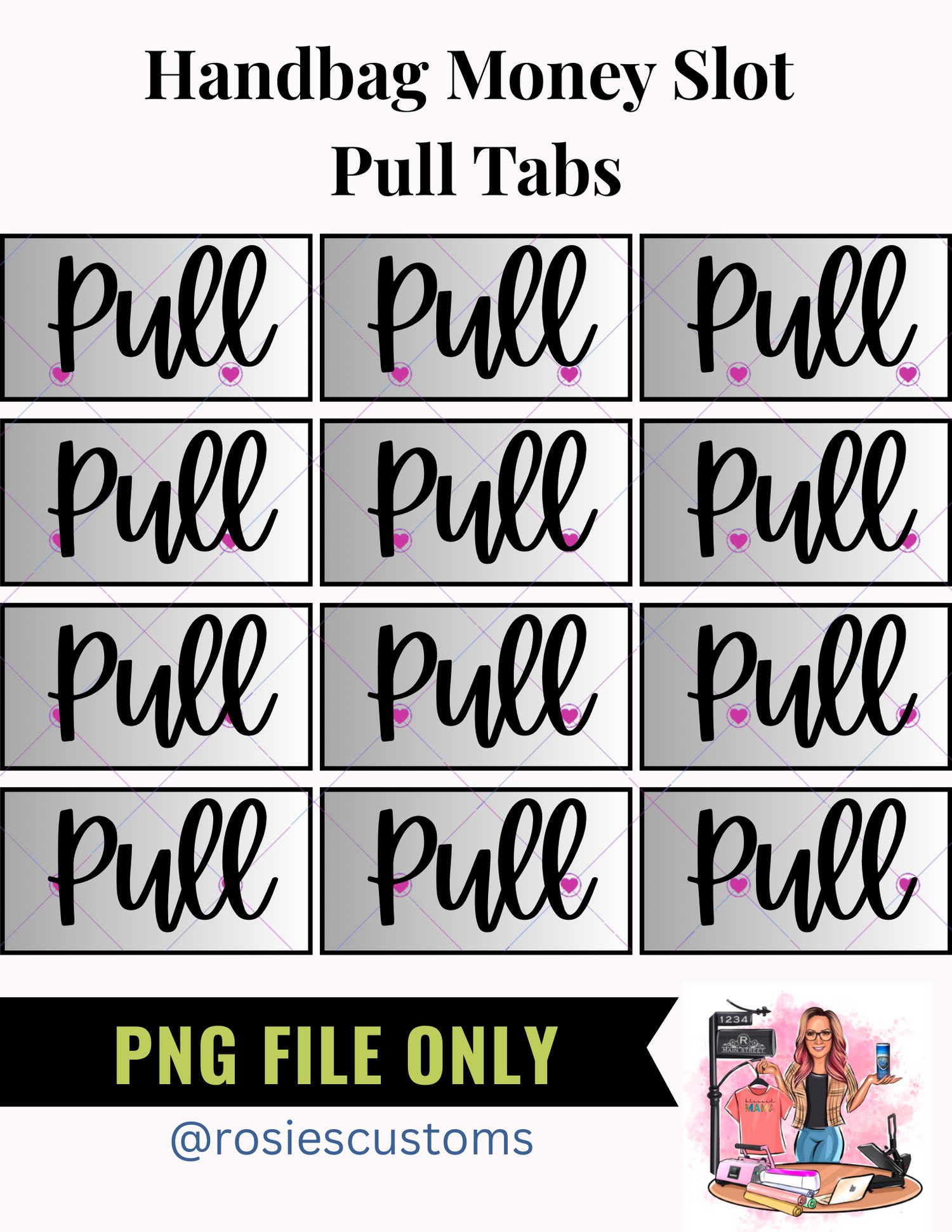 Money Slot Handbag PULL tabs