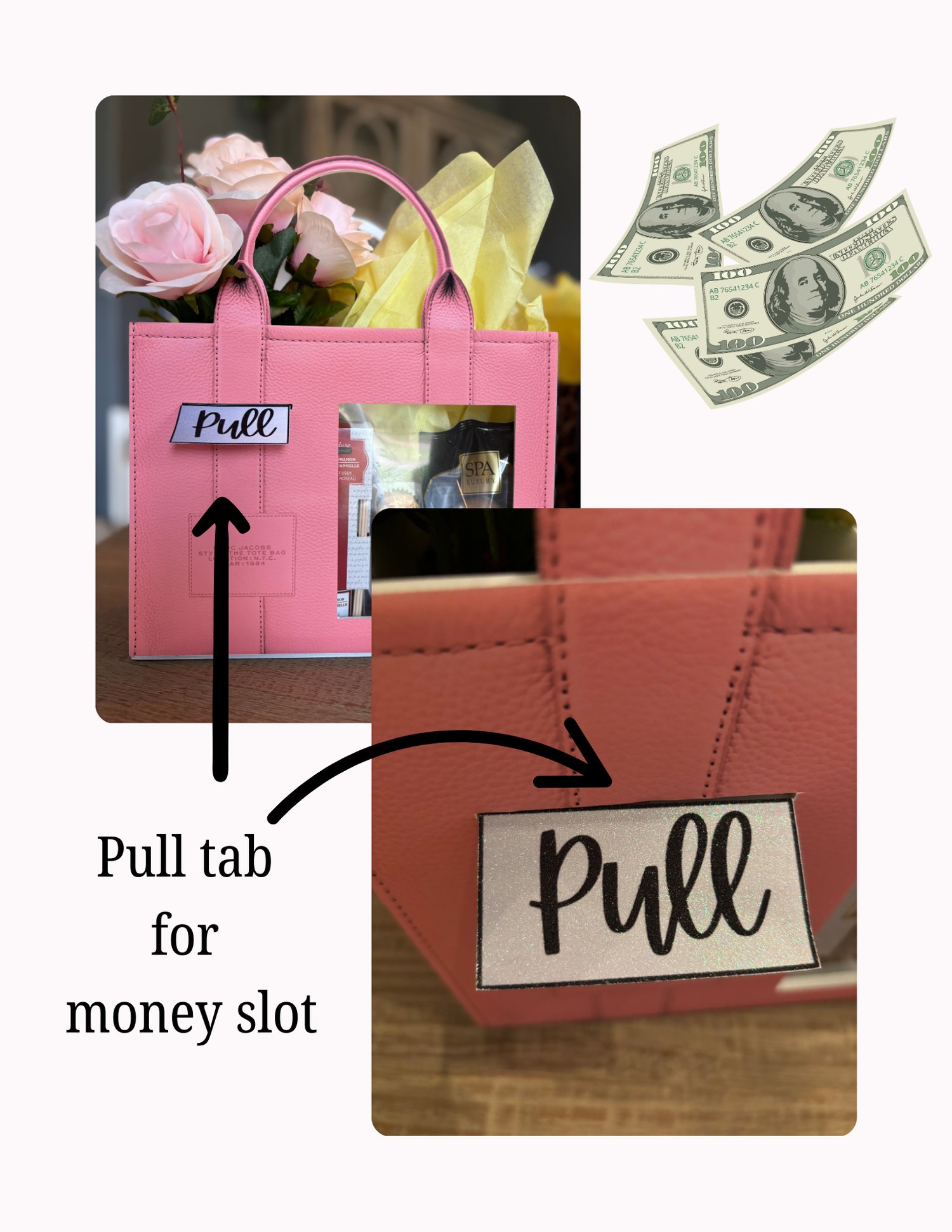 Money Slot Handbag PULL tabs