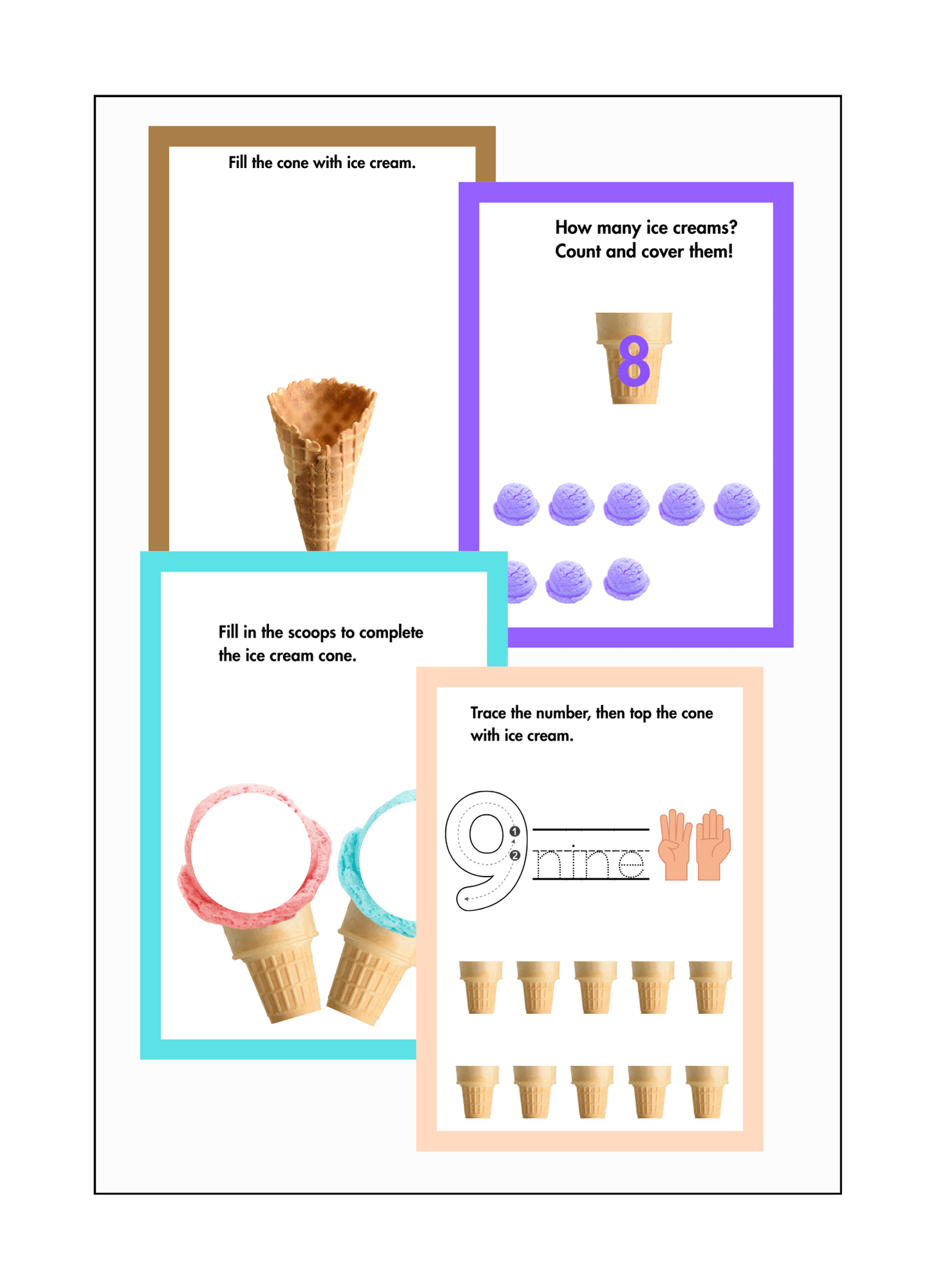 Ice Cream Playdough Mat Bundle