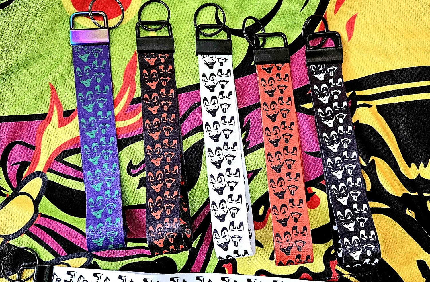 6 inch Juggalo Clown Face Juggalette Inspired Keyfob Strap Wristlet ...
