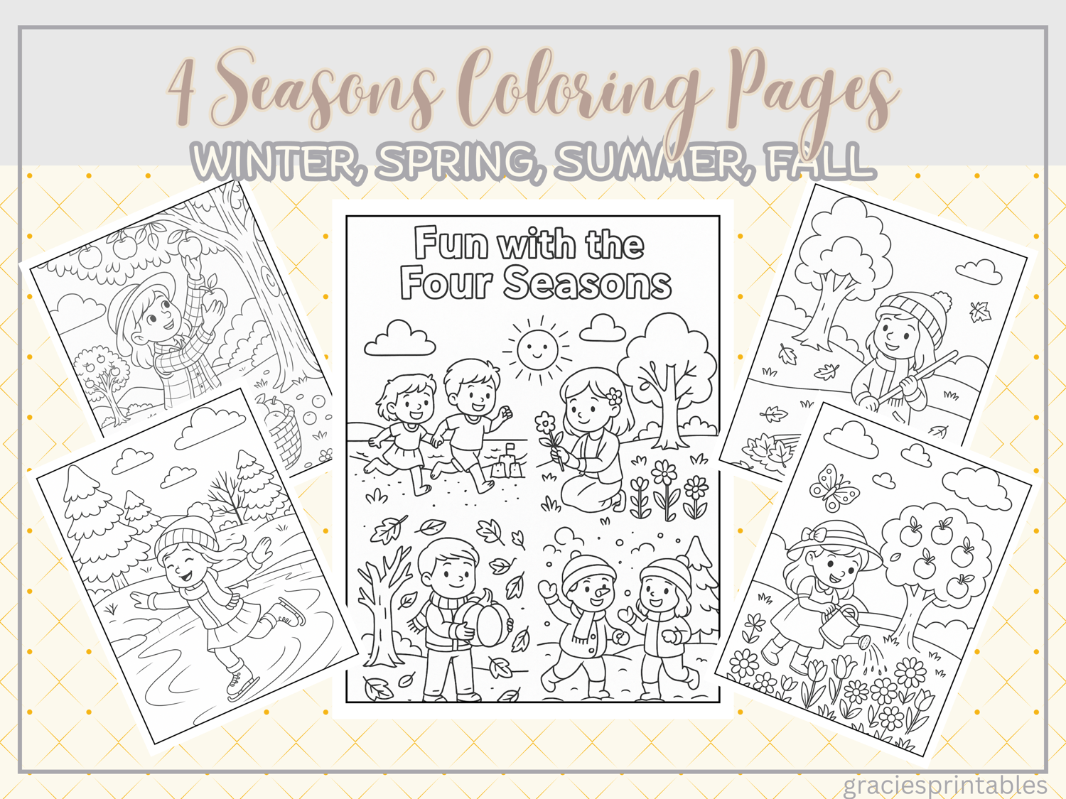 Seasons Coloring Book for Kids | 20 Fun Printable Pages | Spring ...