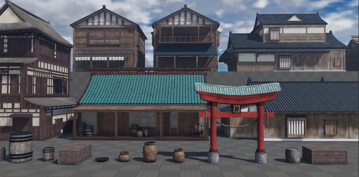 Realistic Feudal Japanese Buildings Pack for Roblox Edo Samurai Style
