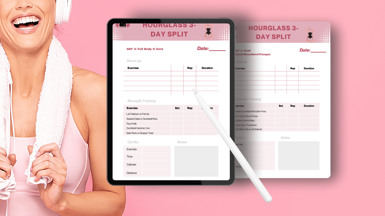 Hourglass Body Type: 3-Day Split Workout Planner - Payhip