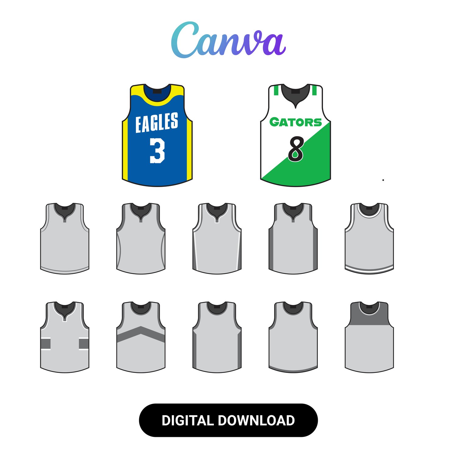Customizable Basketball Jersey Designs Templates in Canva
