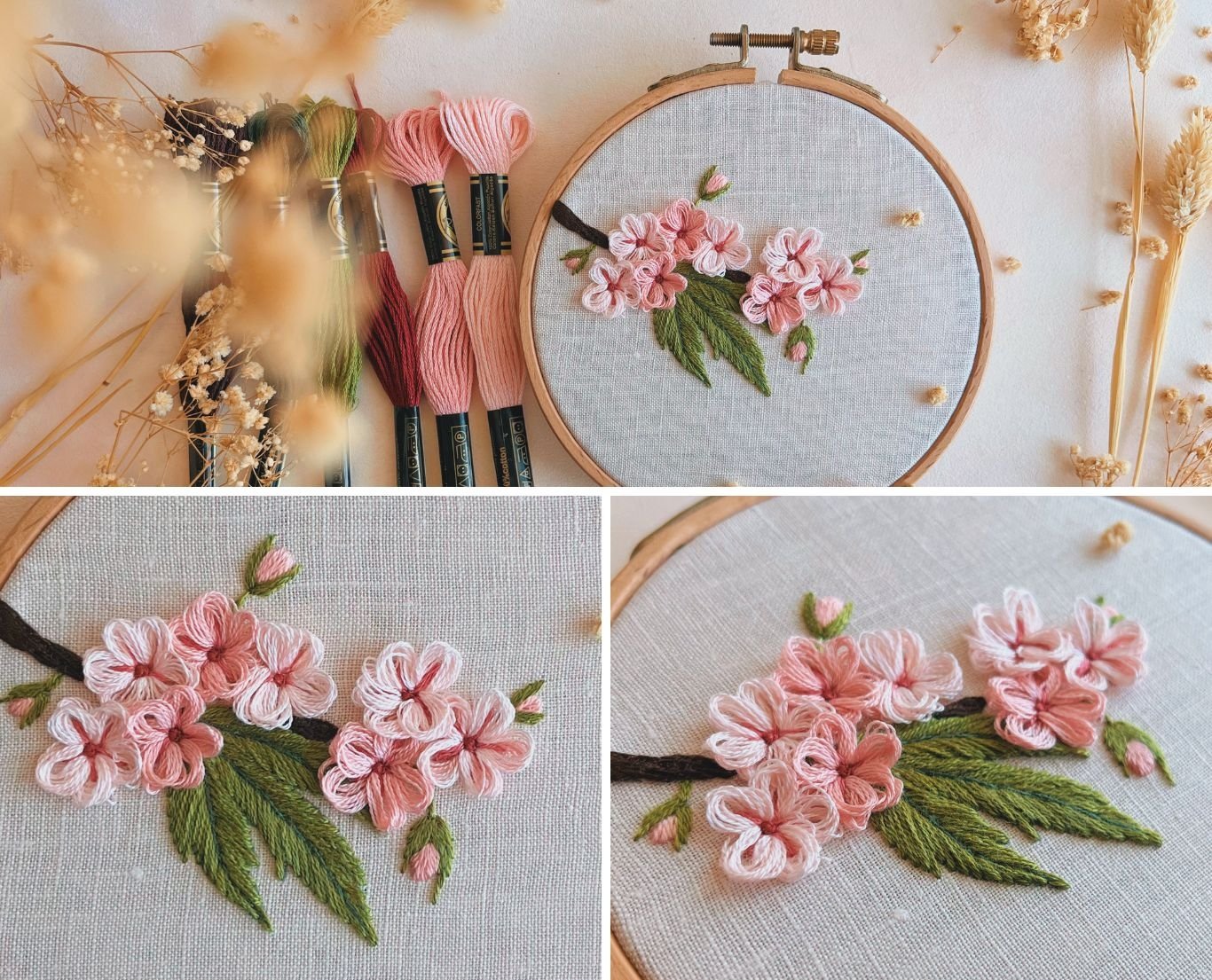 Lesson 16: Loop Stitch, A Step-by-Step Guide with FREE Cherry Blossom ...
