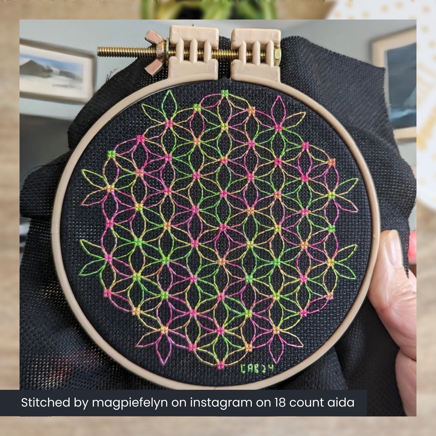 Flower of Life Mandala Blackwork pattern