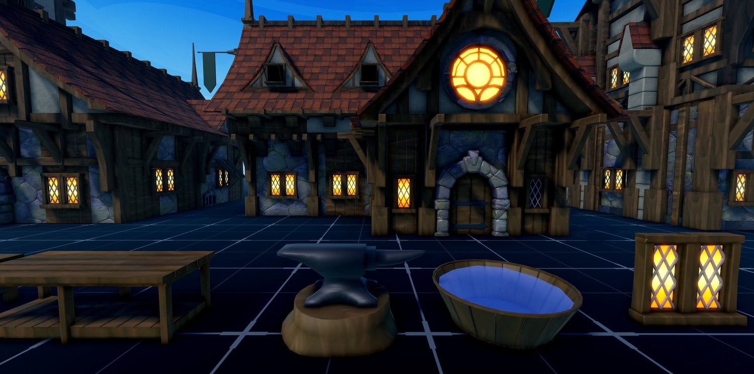 [Custom] Fantasy Stylized Roblox Medieval Buildings Pack