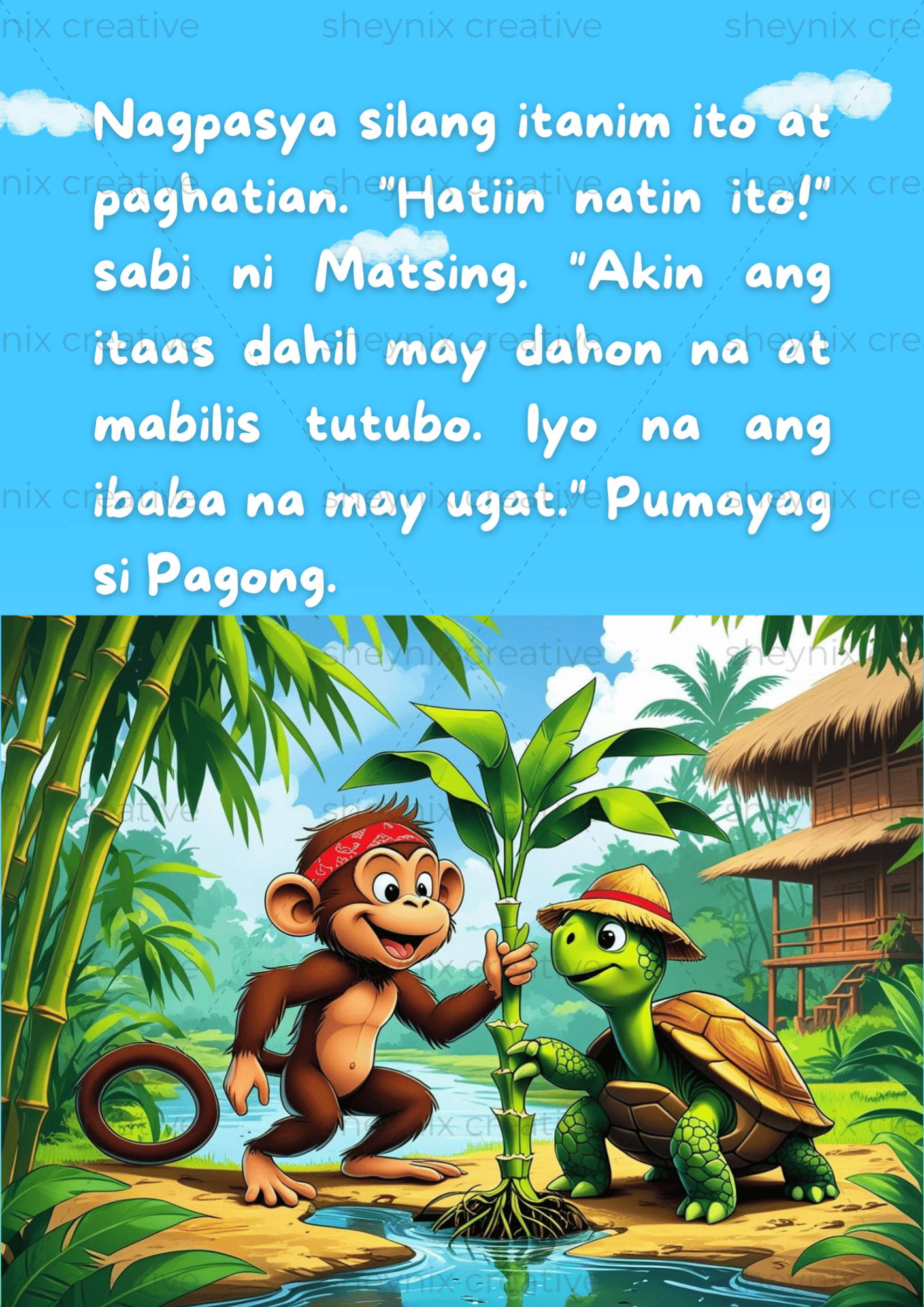 SI MATSING AT SI PAGONG (TAGALOG VERSION) Printable Childrens book with ...