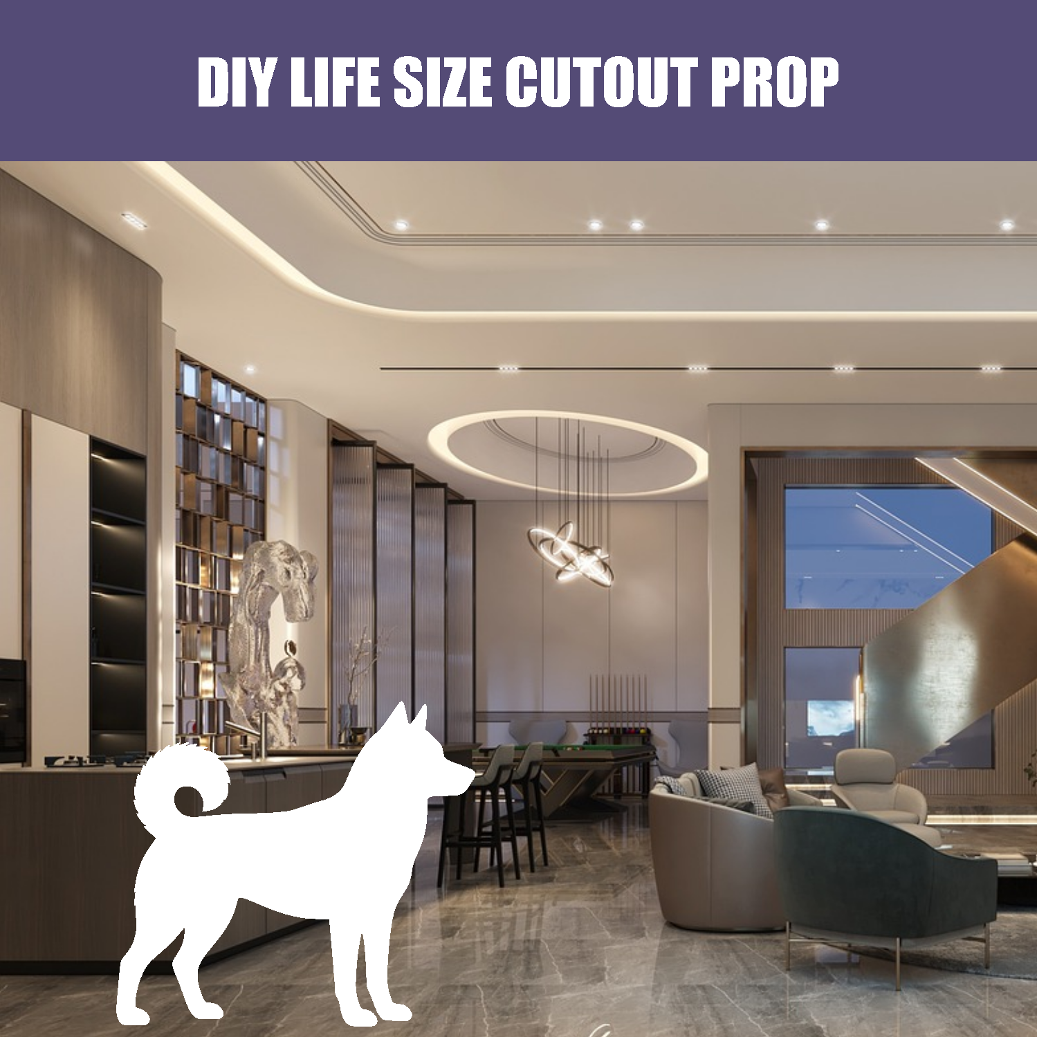 Husky Dog Party and Wall Decor | Printable Life-Size Silhouette | Trace ...