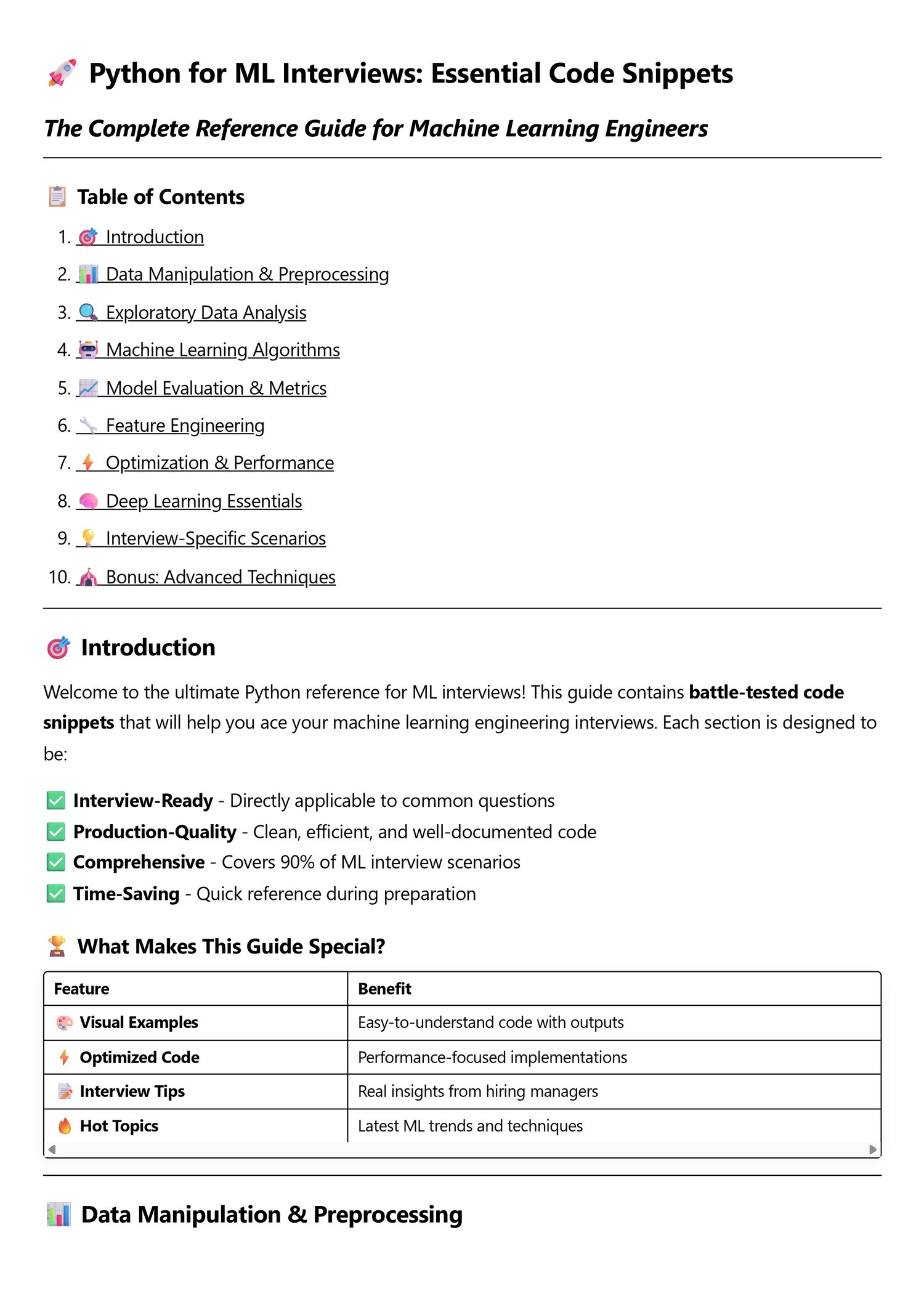 Python for ML Interviews: Essential Code Snippets for 2026