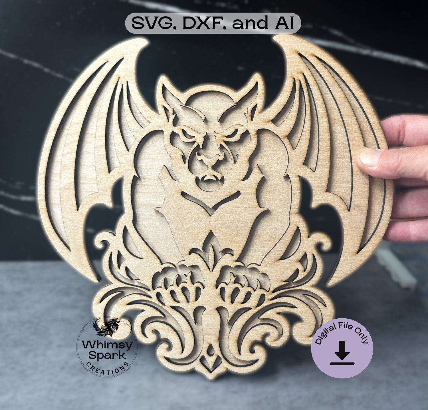 Medieval Gargoyle Layered SVG Layered Laser Cut File for Glowforge ...