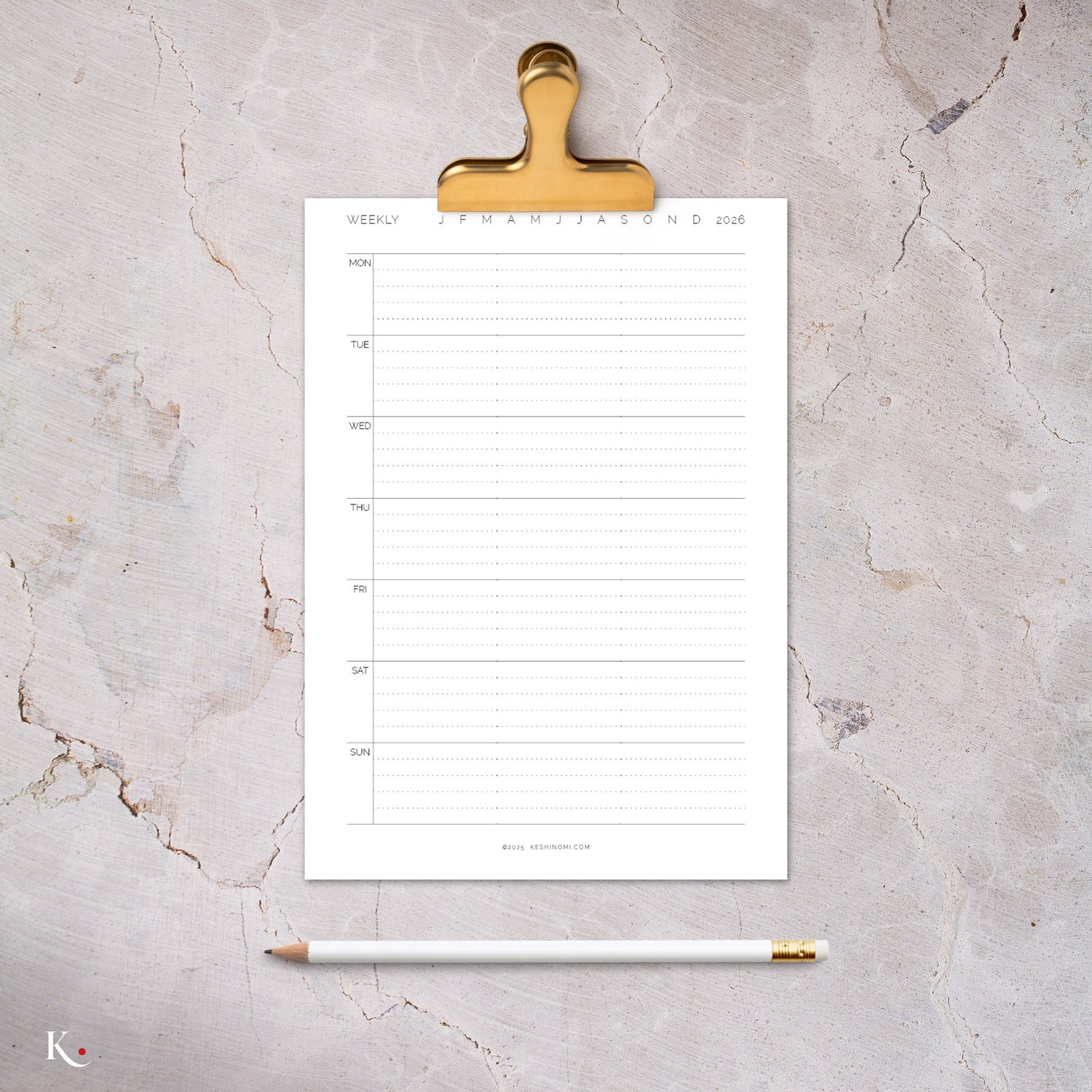 Horizontal Week on One Page | A5 Printable Weekly Planner (3 Layouts ...