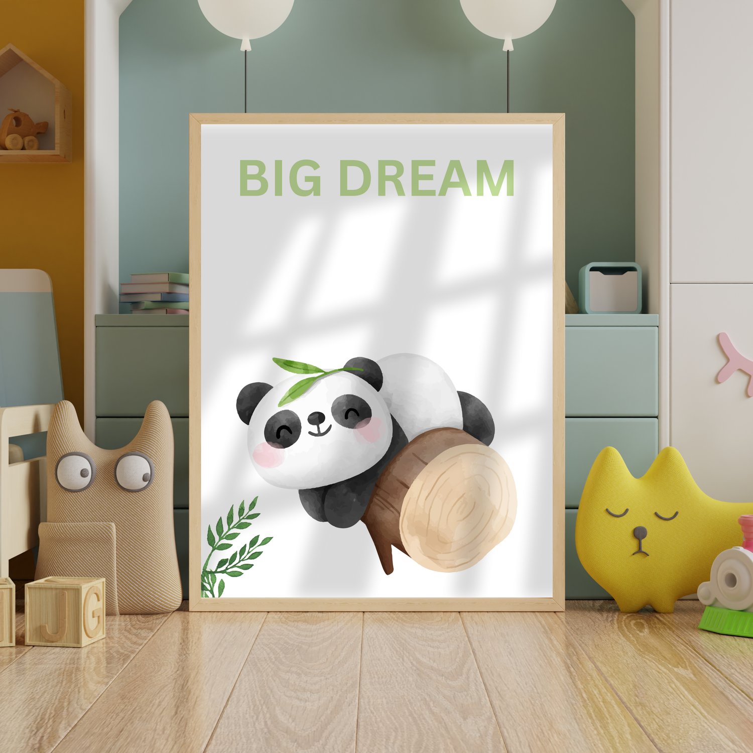 PANDA wall art posters set of 4 nursery wall decor painting kids ...