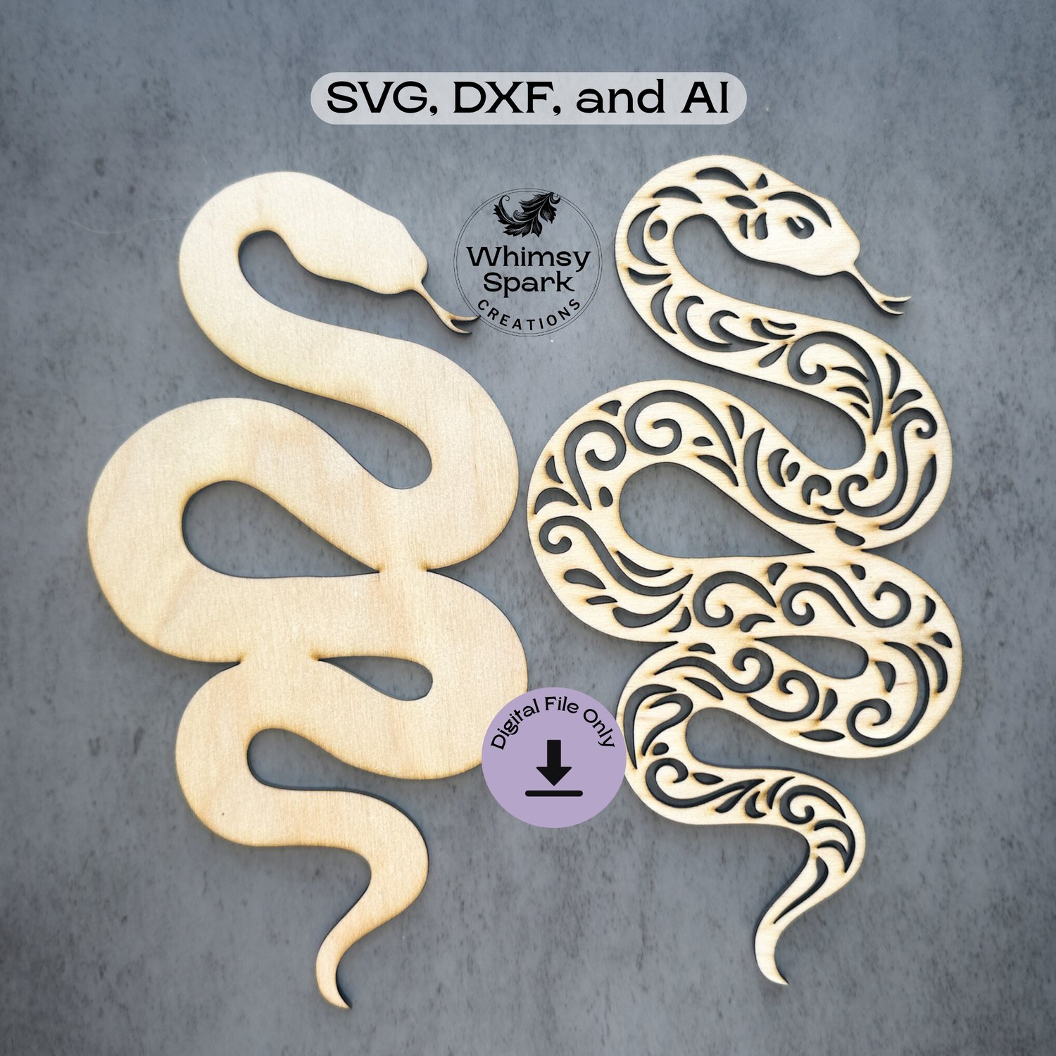 Snake Layered SVG Laser Cut File for Cricut and Glowforge Ornate ...