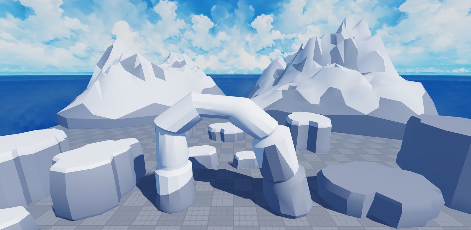 [LARGE] Low-Poly Roblox Winter Cartoony Nature Assets Pack