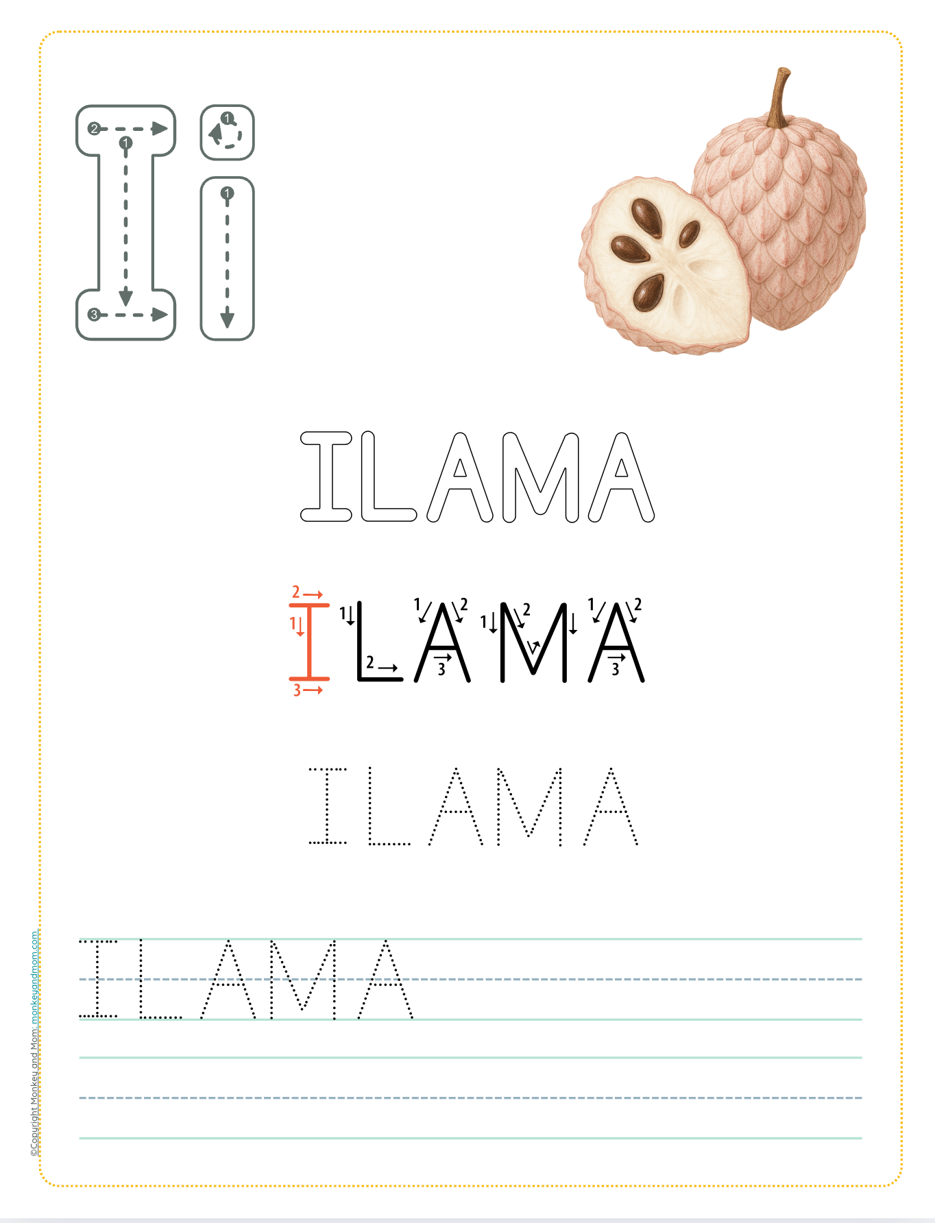 Fruit Alphabet Tracing Worksheet Bundle - From Apple to Zapote: Fruit ...