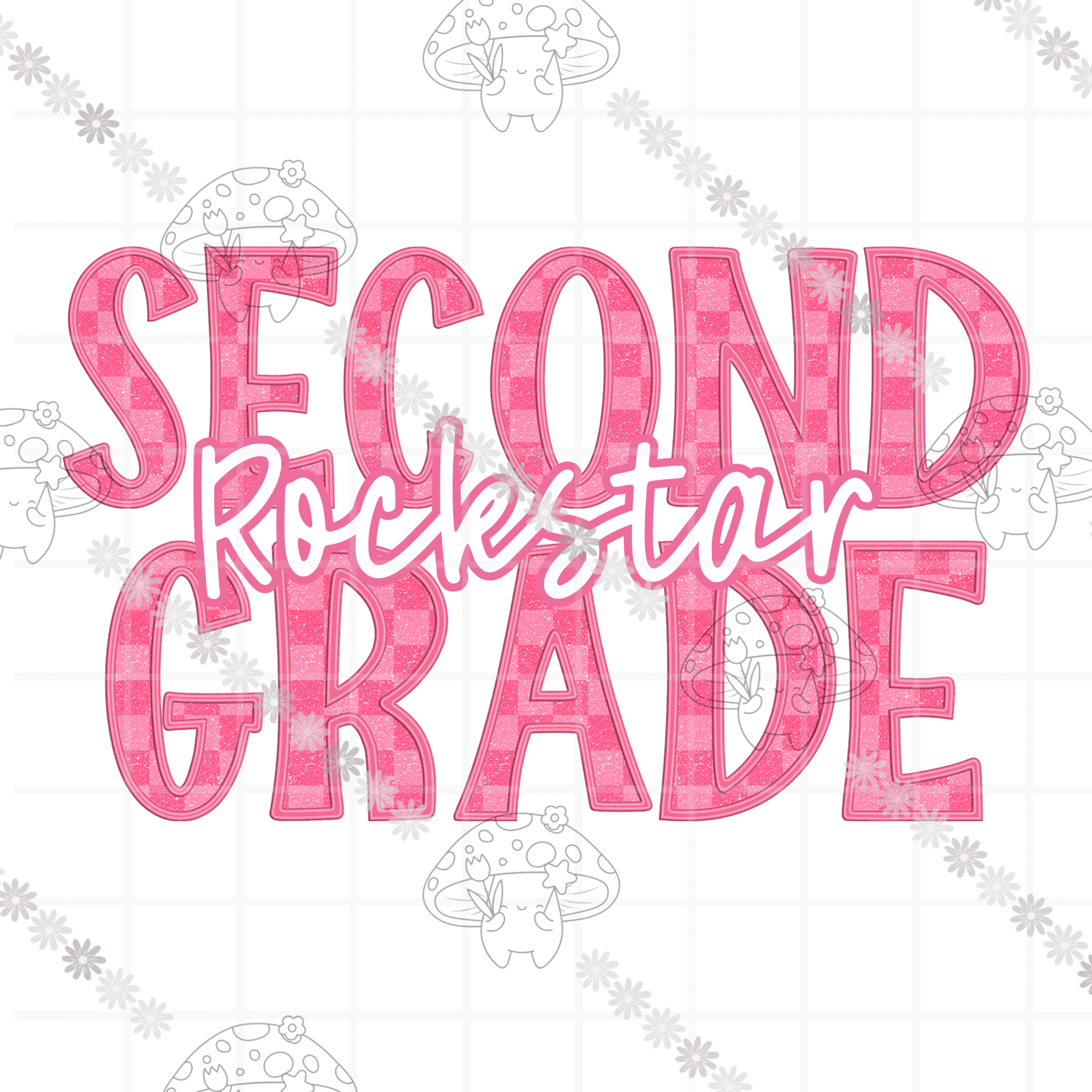 PreK - 5th Rockstar - Pink Check Bundle 7 PNGs - Payhip